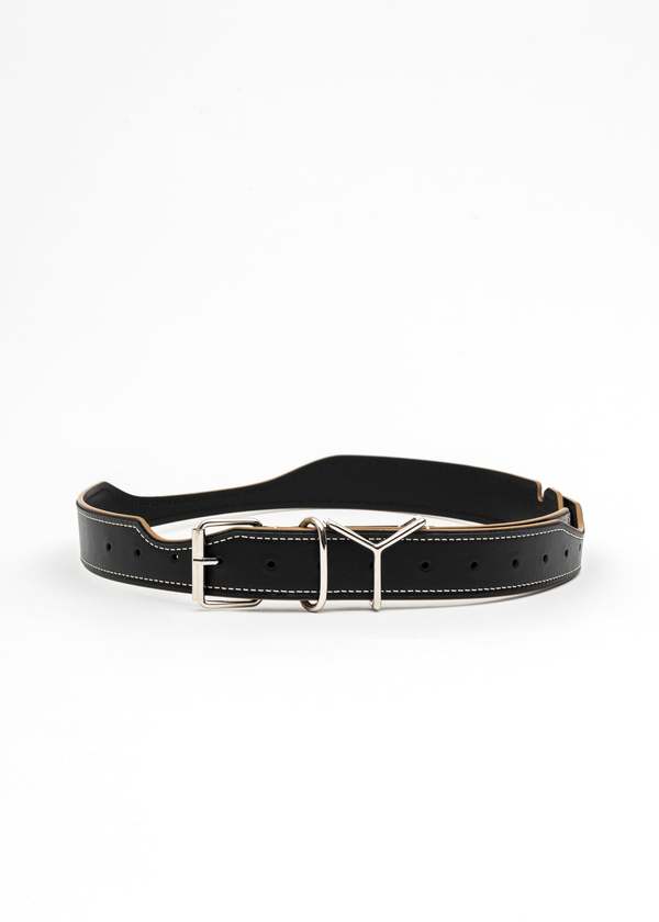Y/project Wave Y Belt - Black/Silver | Garmentory