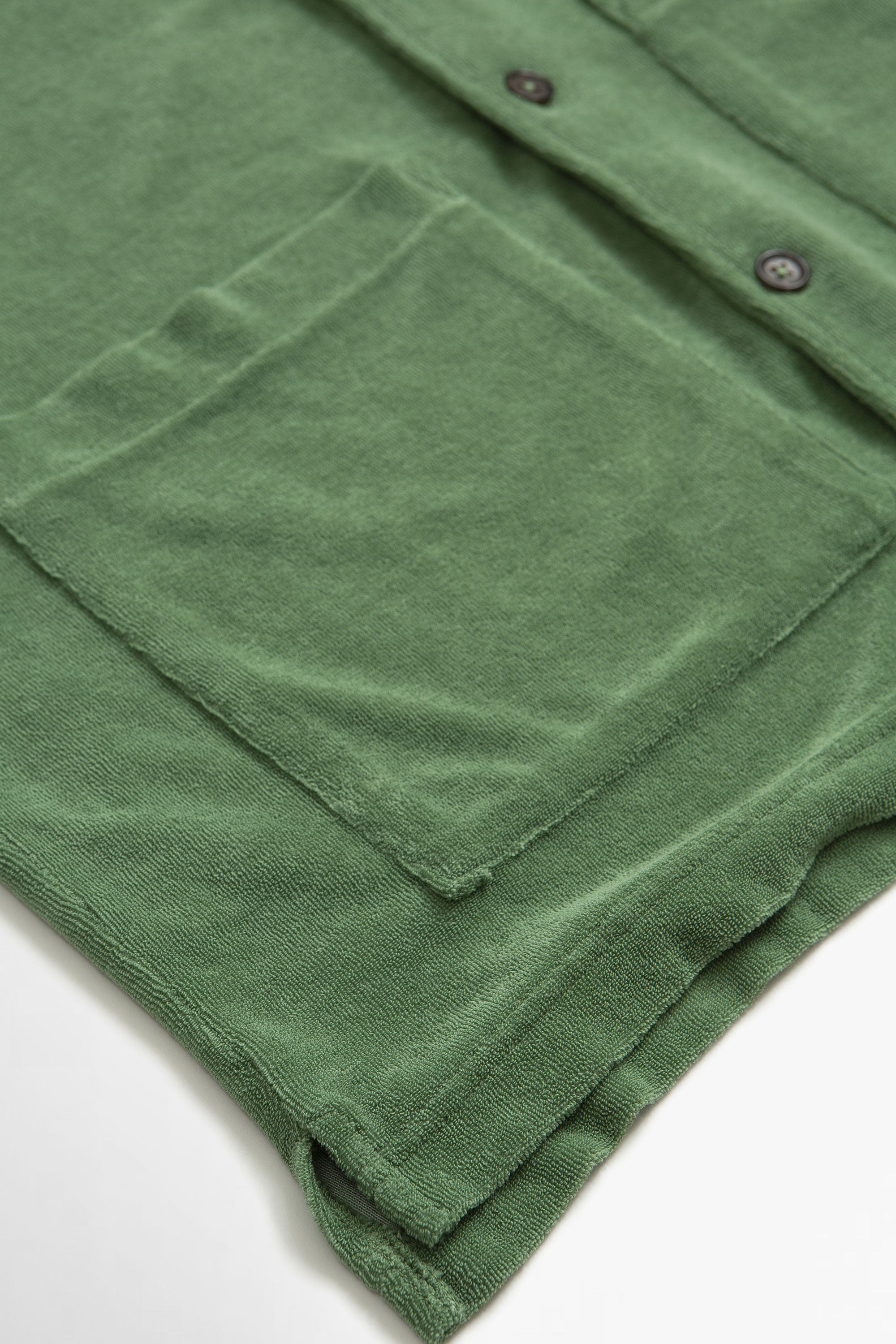Universal Works Island Shirt - Terry Fleece Green | Garmentory