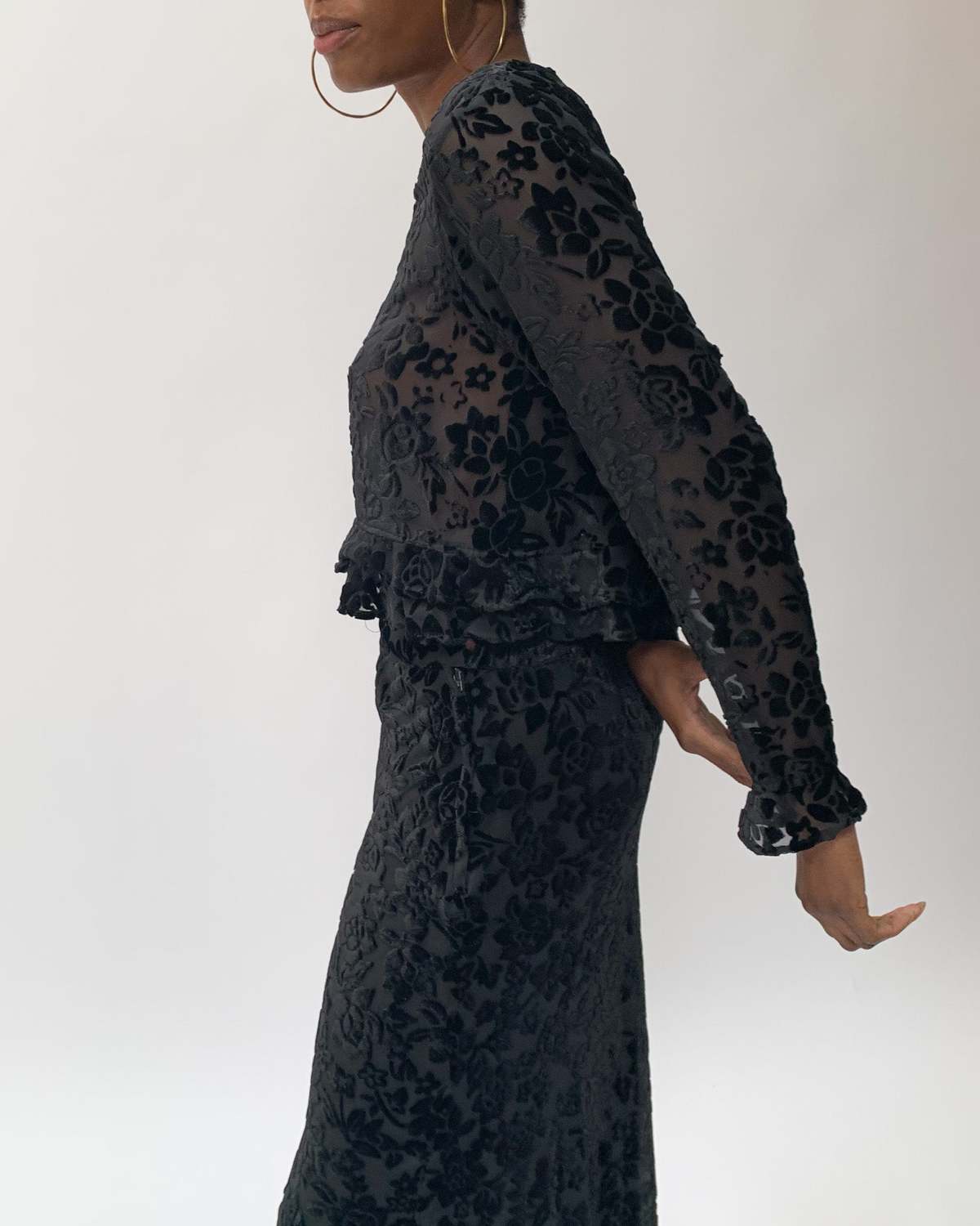 Velvet Burnout Top - Black | Garmentory