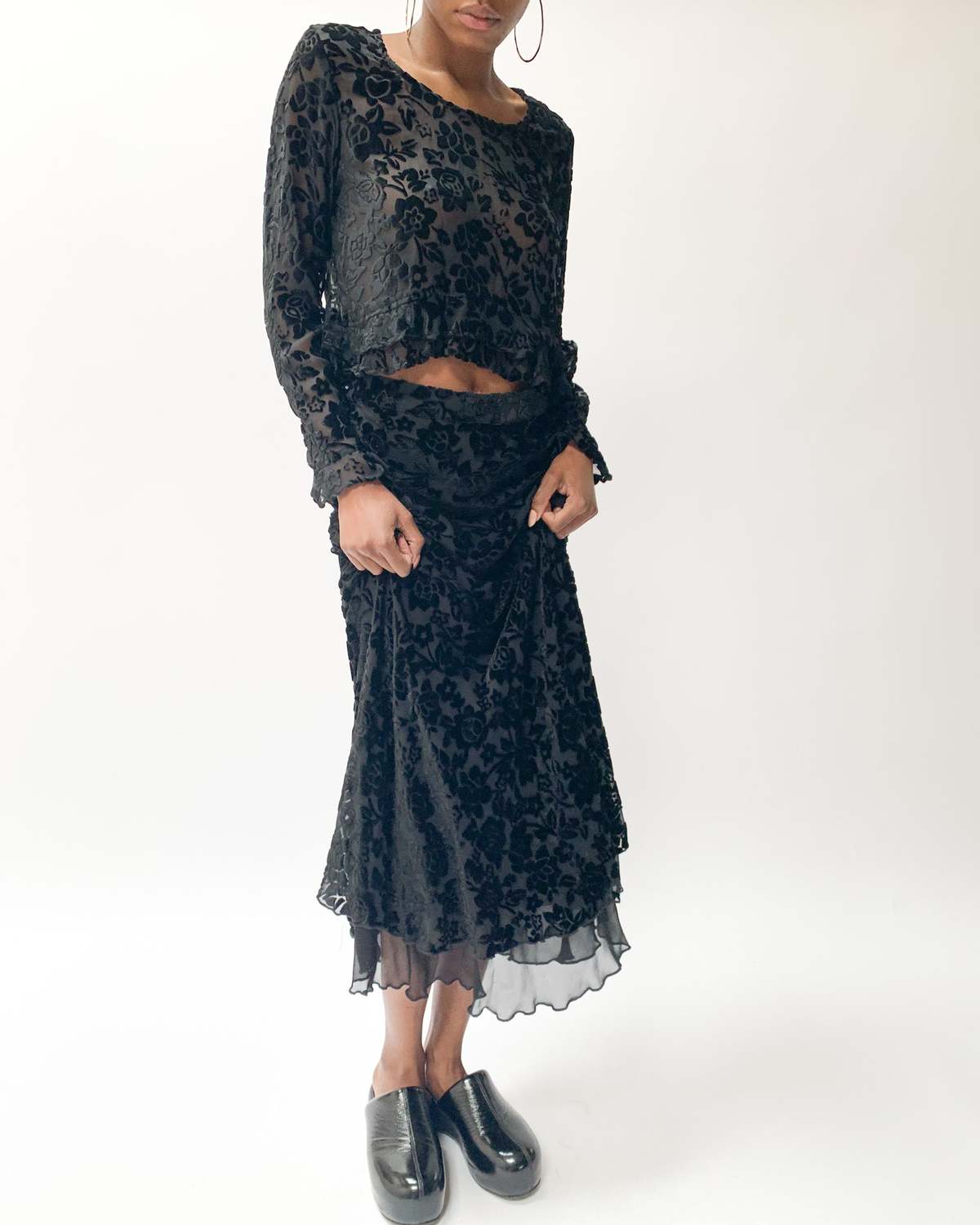 Velvet Burnout Top - Black | Garmentory