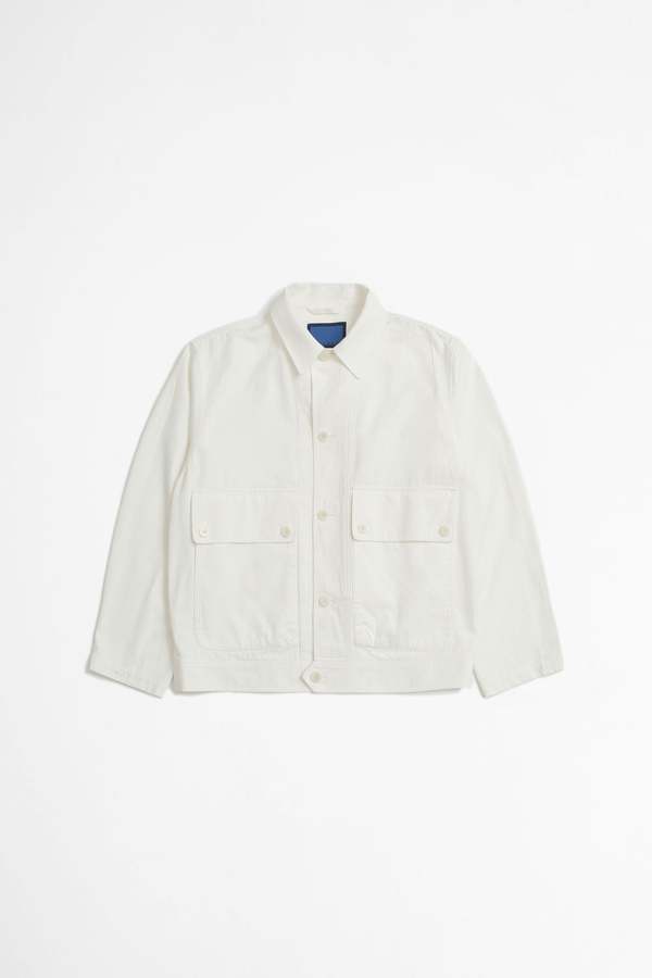 Document Cotton Linen Big Pocket Jacket - White | Garmentory