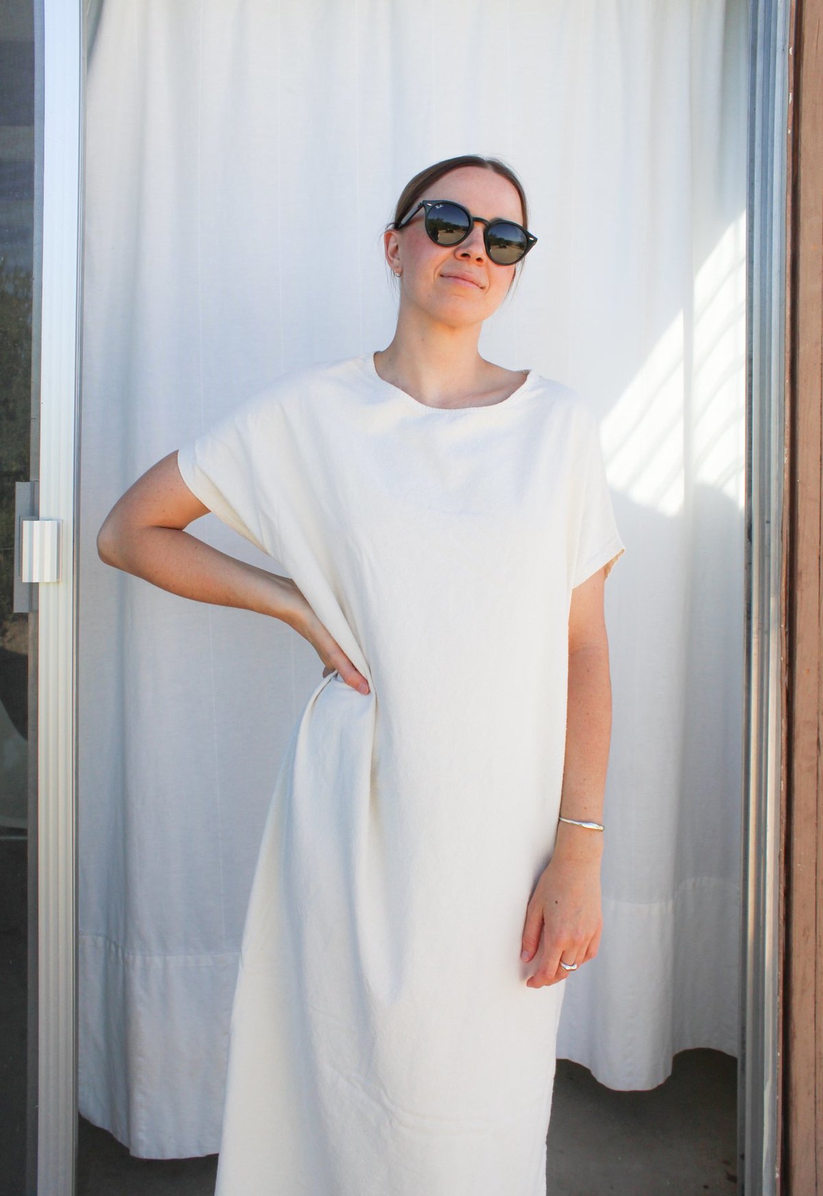 ERGO ERGO Signe Raw Silk Dress - white | Garmentory