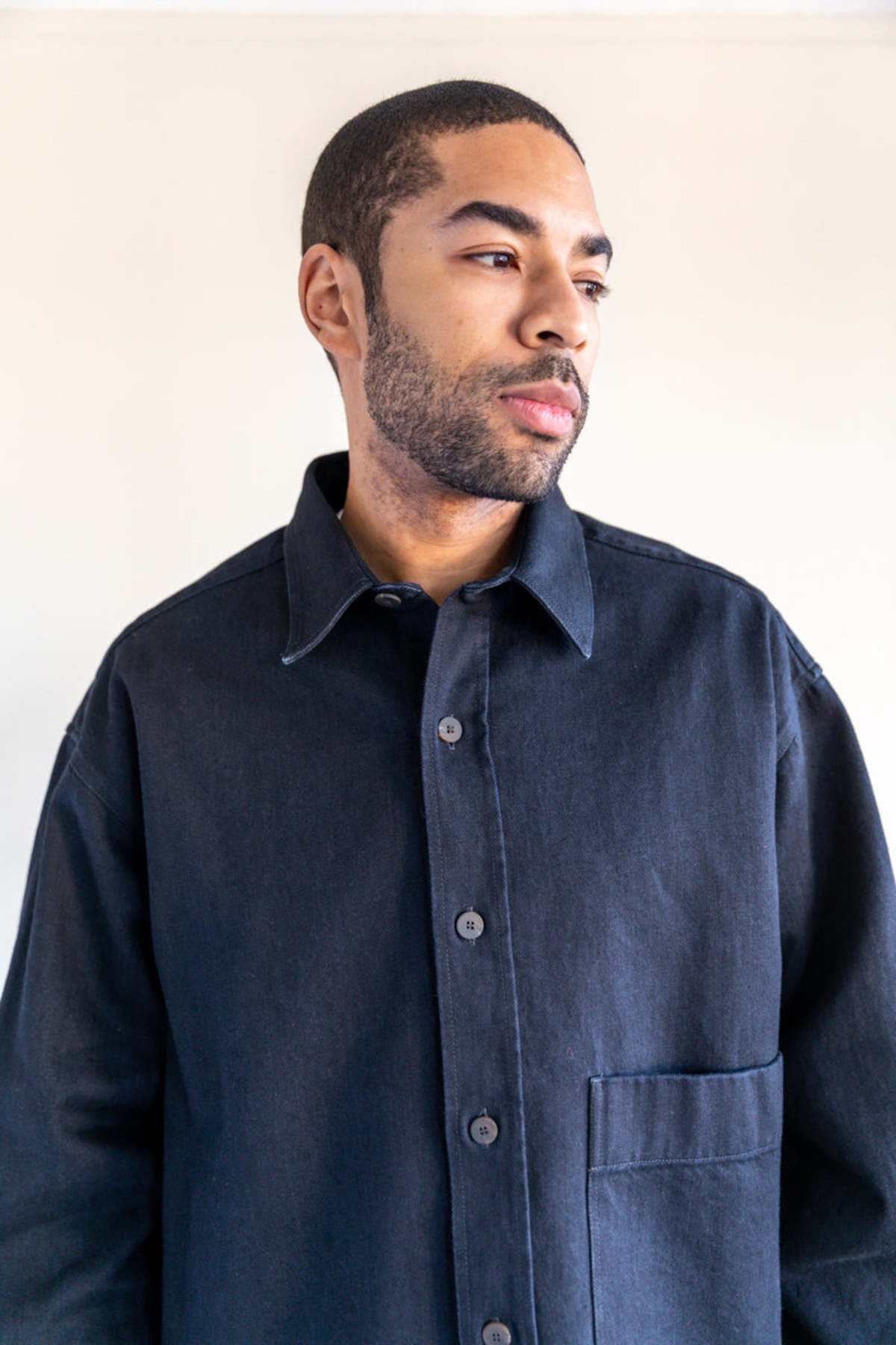 Studio Nicholson PRINCE JACKET - BLACK LIGHTWEIGHT DENIM | Garmentory