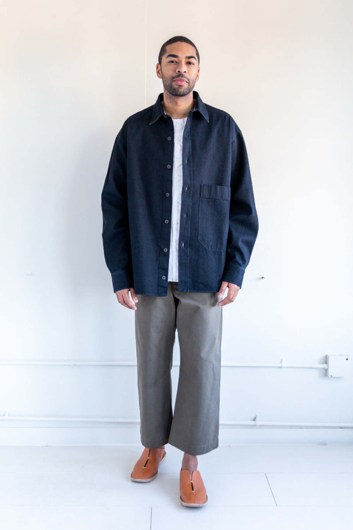 Studio Nicholson PRINCE JACKET - BLACK LIGHTWEIGHT DENIM | Garmentory