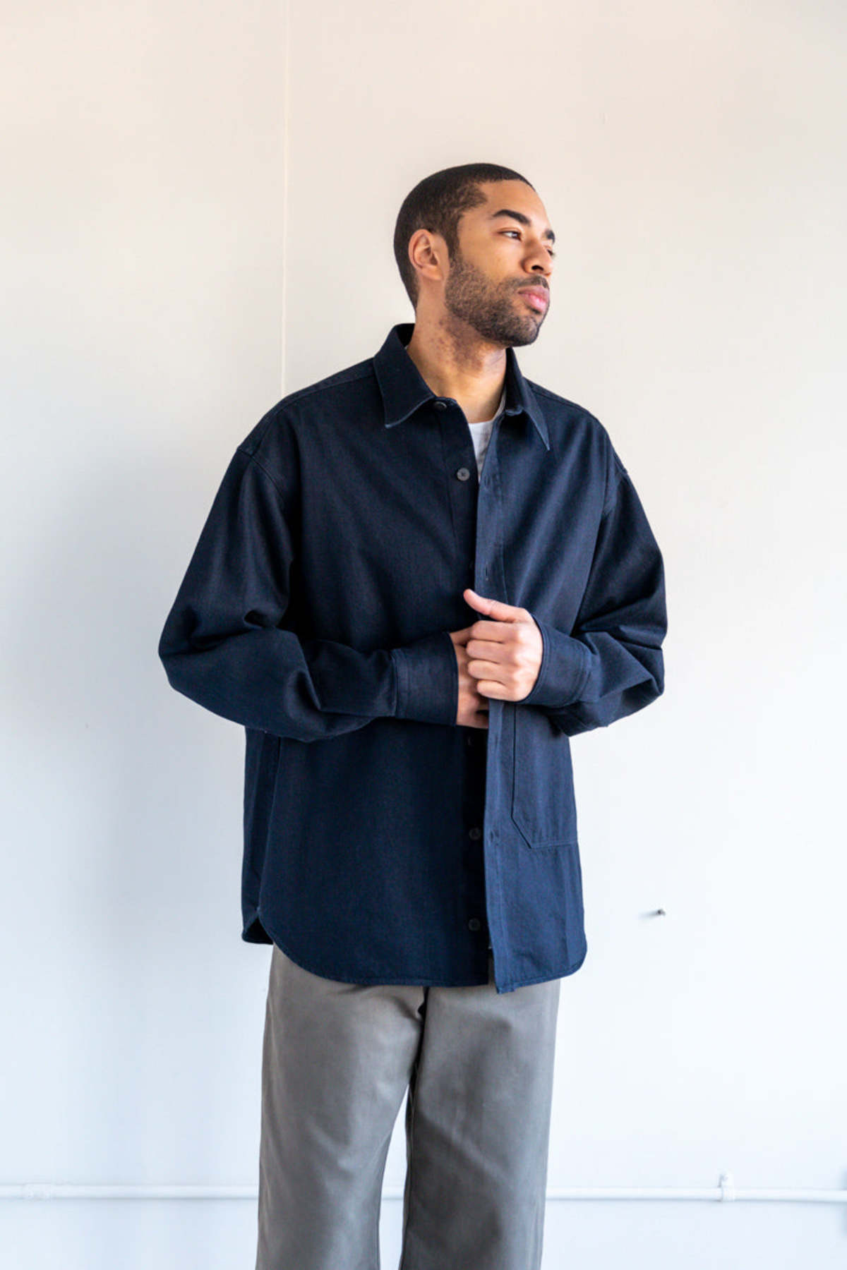 Studio Nicholson PRINCE JACKET - BLACK LIGHTWEIGHT DENIM | Garmentory