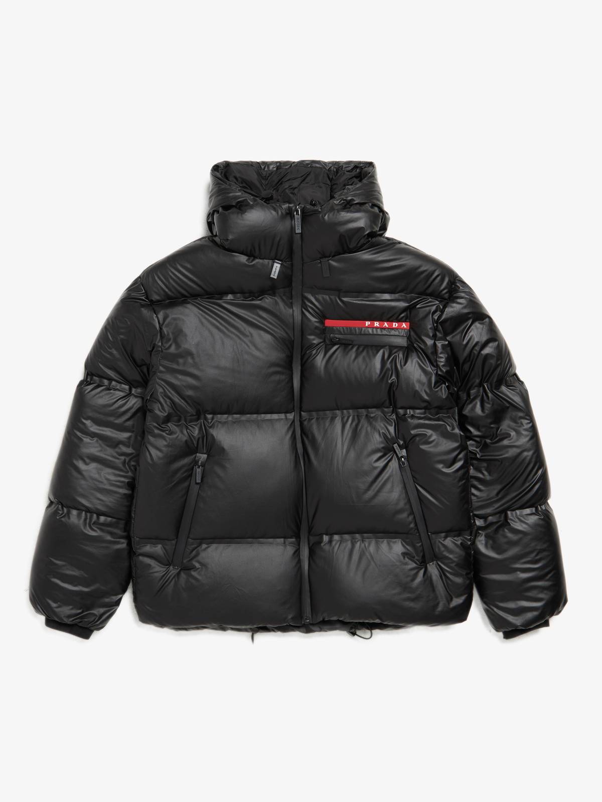 [Pre-Loved} Prada Front Logo Down Jacket - Black | Garmentory