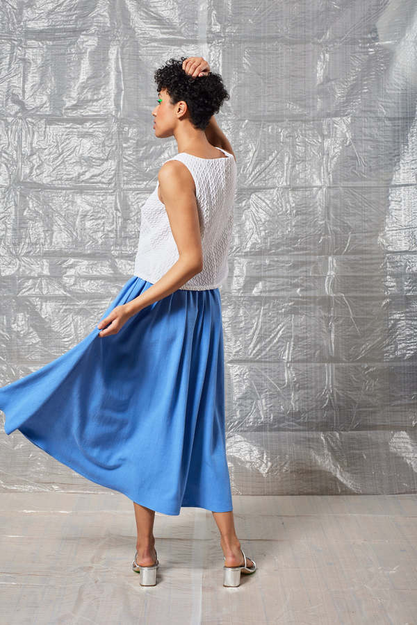 Devlyn Van Loon Gathered Skirt - Periwinkle Blue | Garmentory