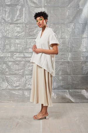 Devlyn Van Loon Gathered Skirt - Sand | Garmentory