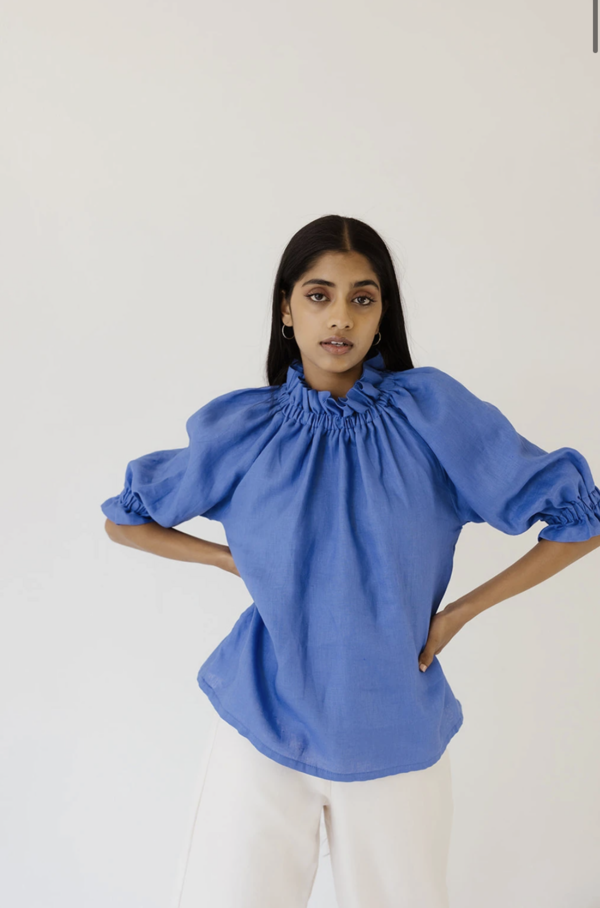 Muse the Label Celia Shirt - Ocean | Garmentory