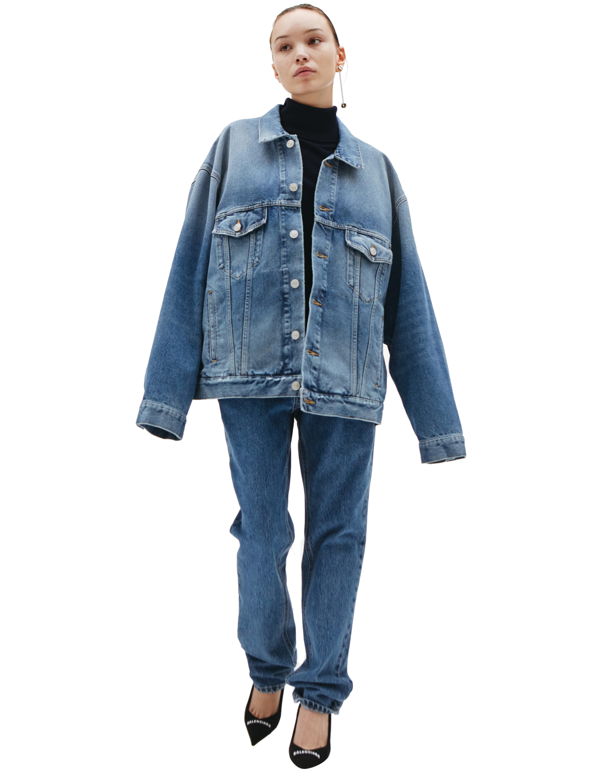 Balenciaga Bebe Denim strass Jacket - blue | Garmentory