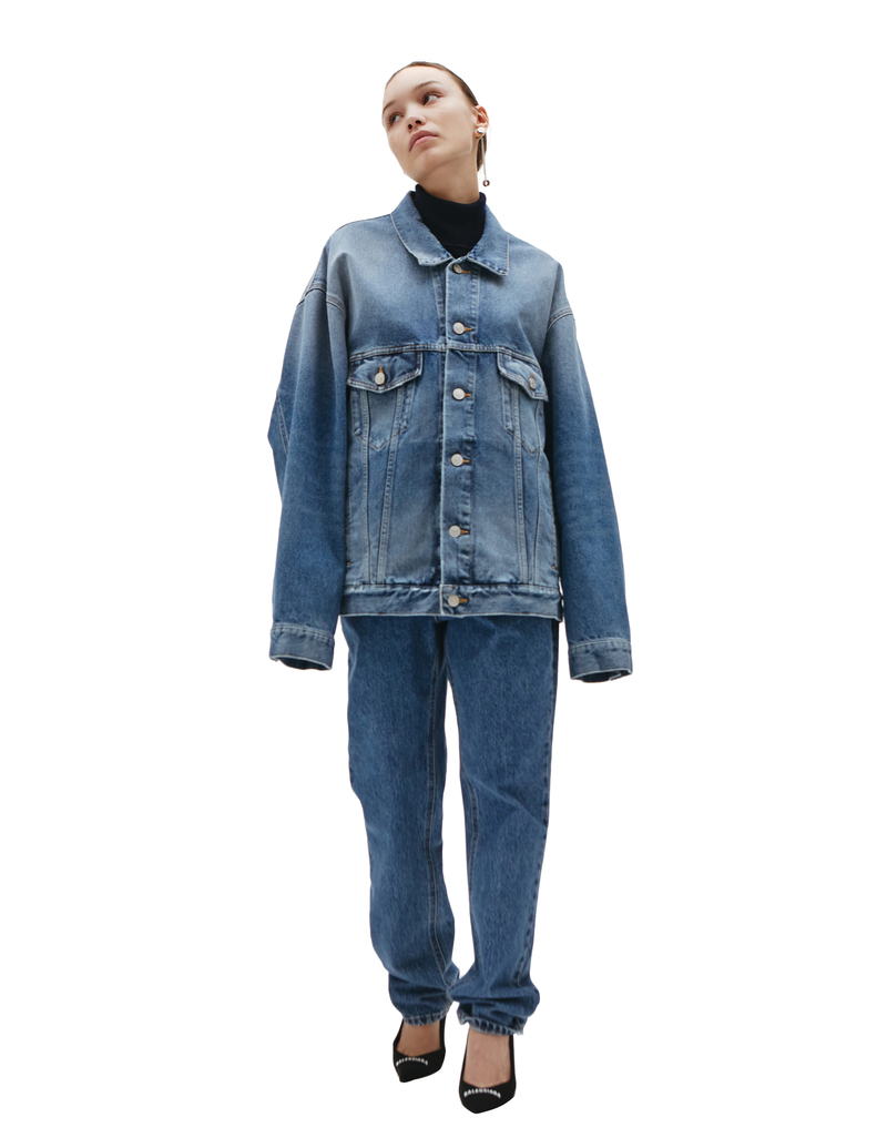 Balenciaga Bebe Denim strass Jacket - blue | Garmentory
