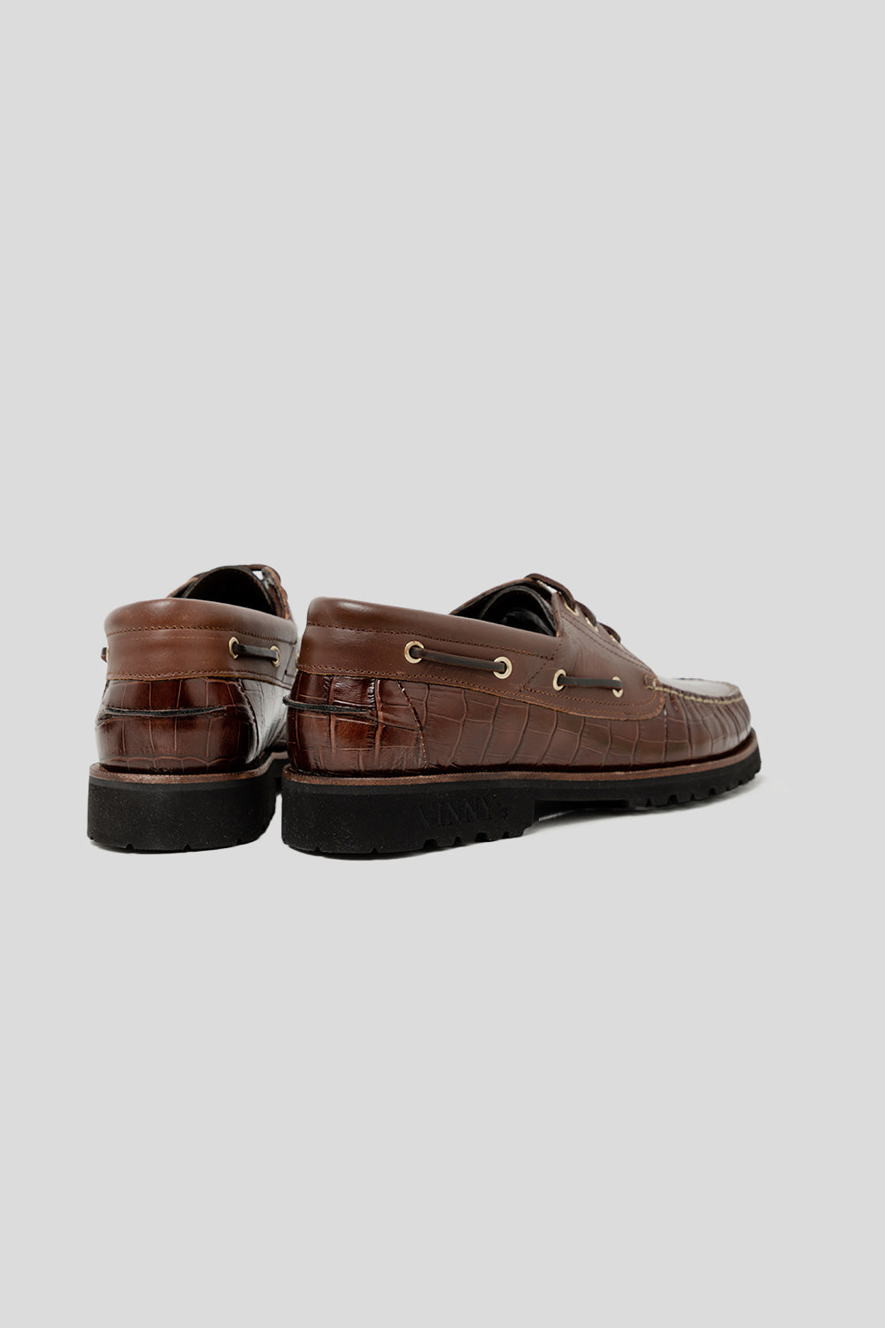 Vinny's Aztec Boat Shoe - Brown Croc | Garmentory