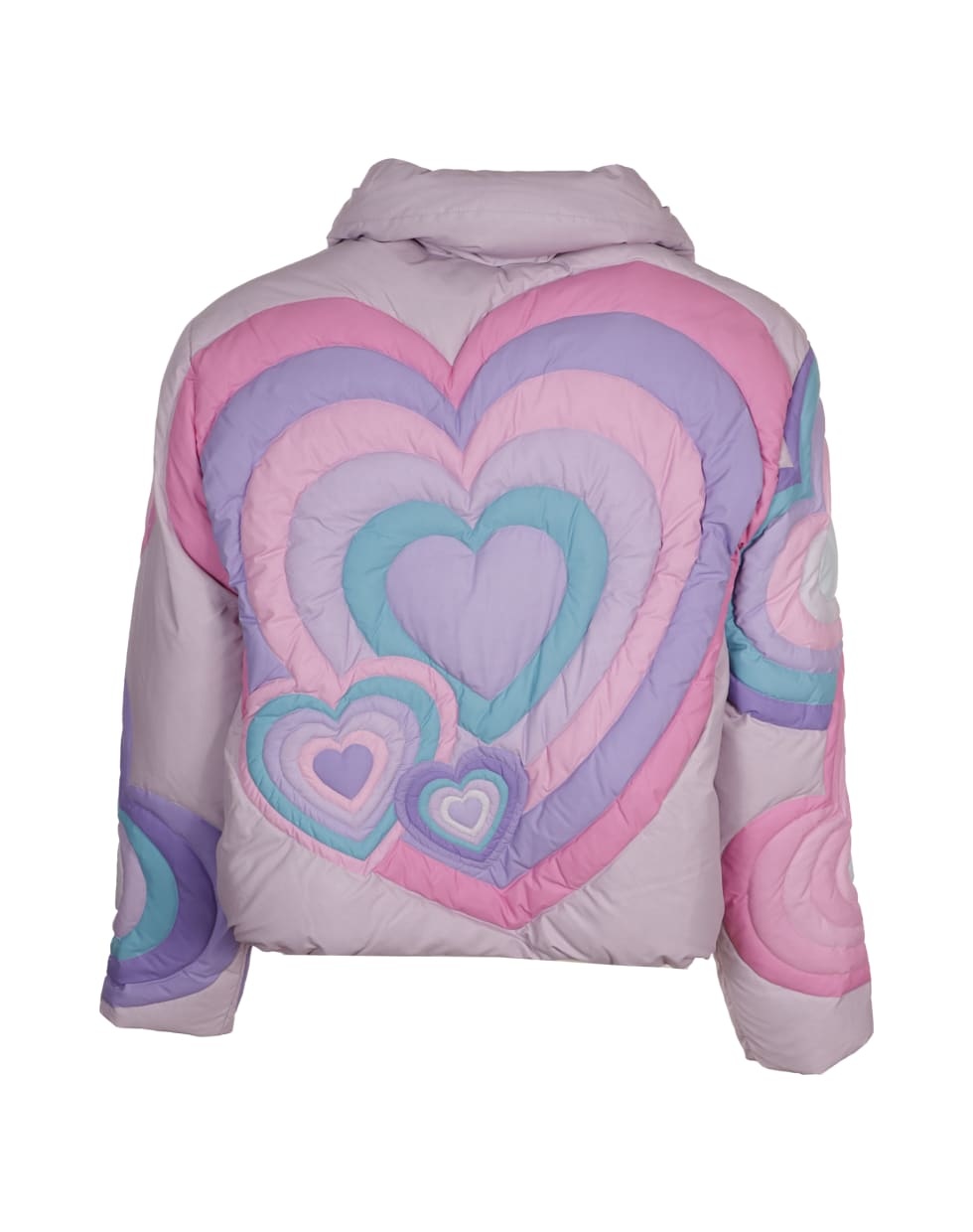 ERL Hearts Puffer Jacket - Pink/Purple | Garmentory