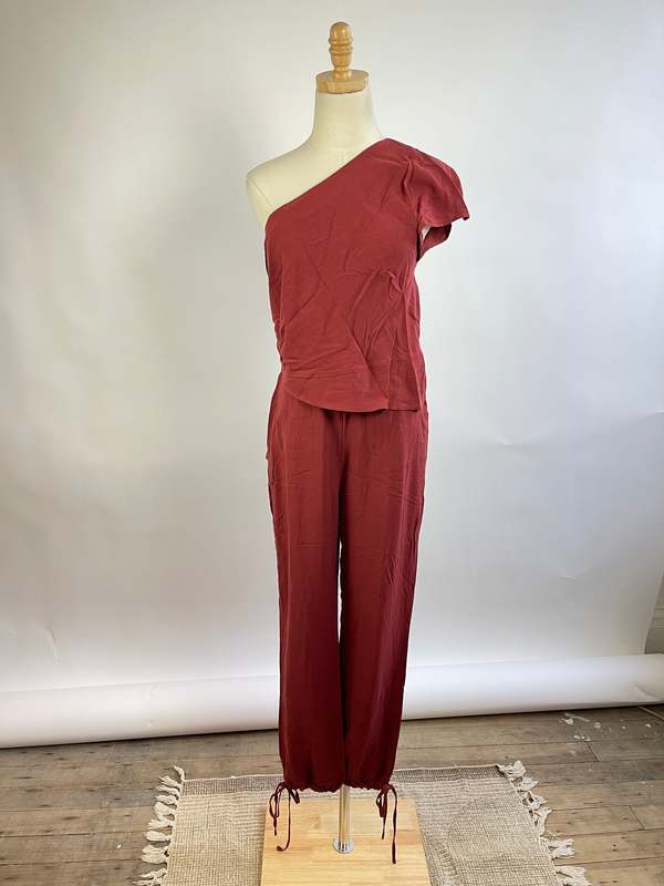 Free People One-Shoulder Set - Red | Garmentory