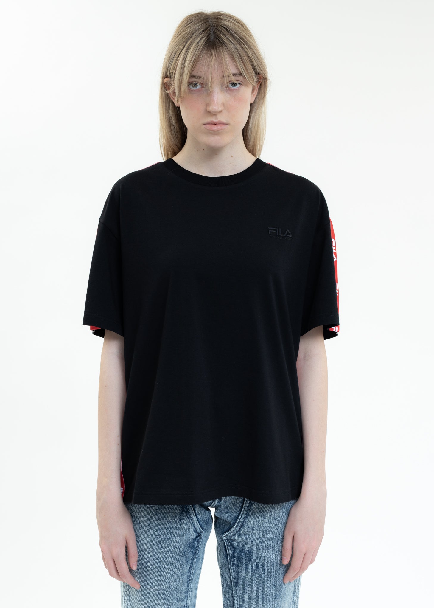 Y/PROJECT X FILA LOGO BAND T-Shirt - Black | Garmentory