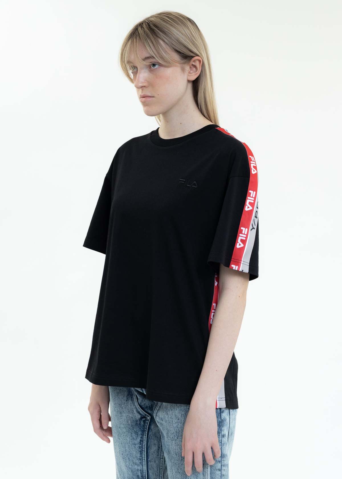 Y/PROJECT X FILA LOGO BAND T-Shirt - Black | Garmentory