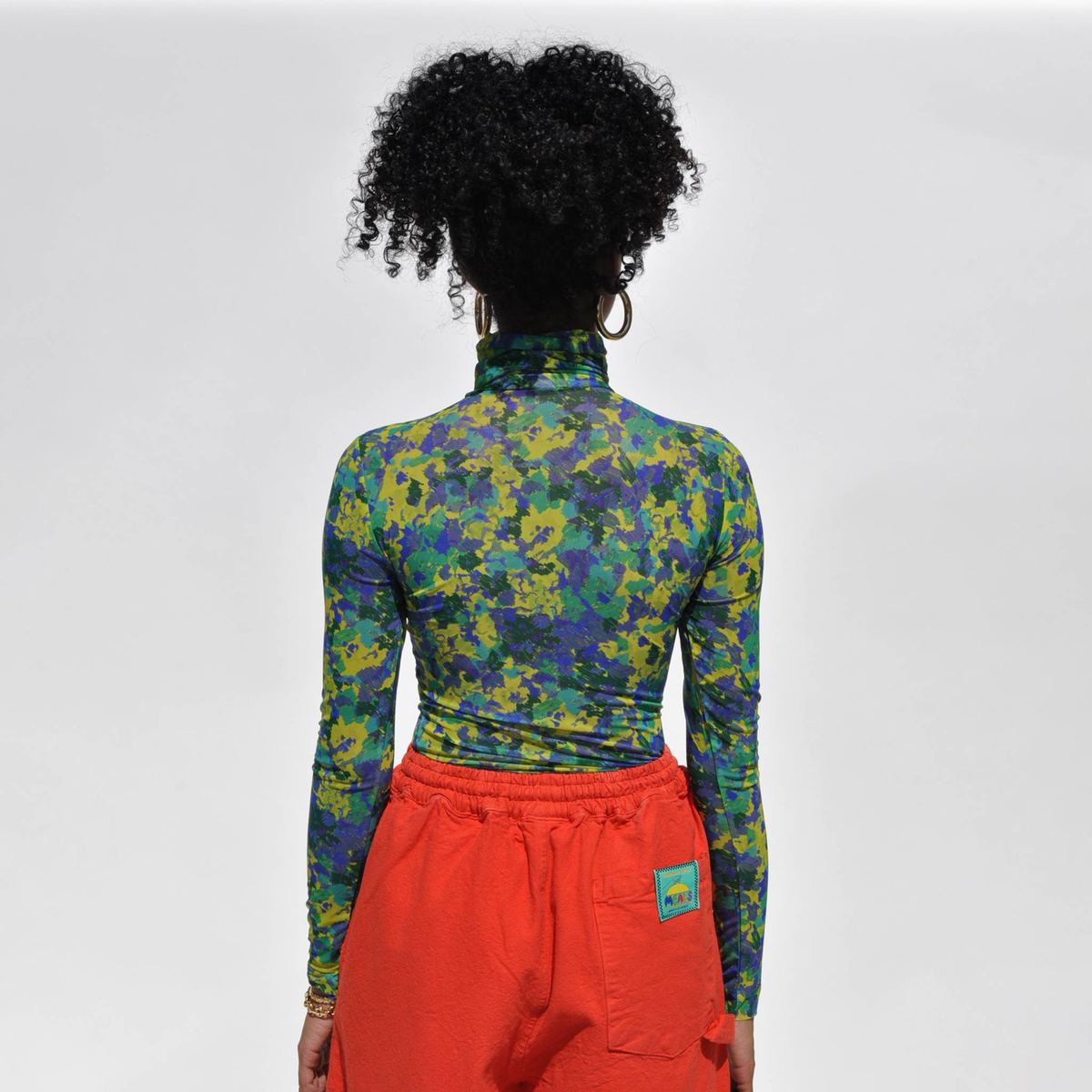 Ganni Sheer Mesh Turtleneck - Sulphur Spring | Garmentory