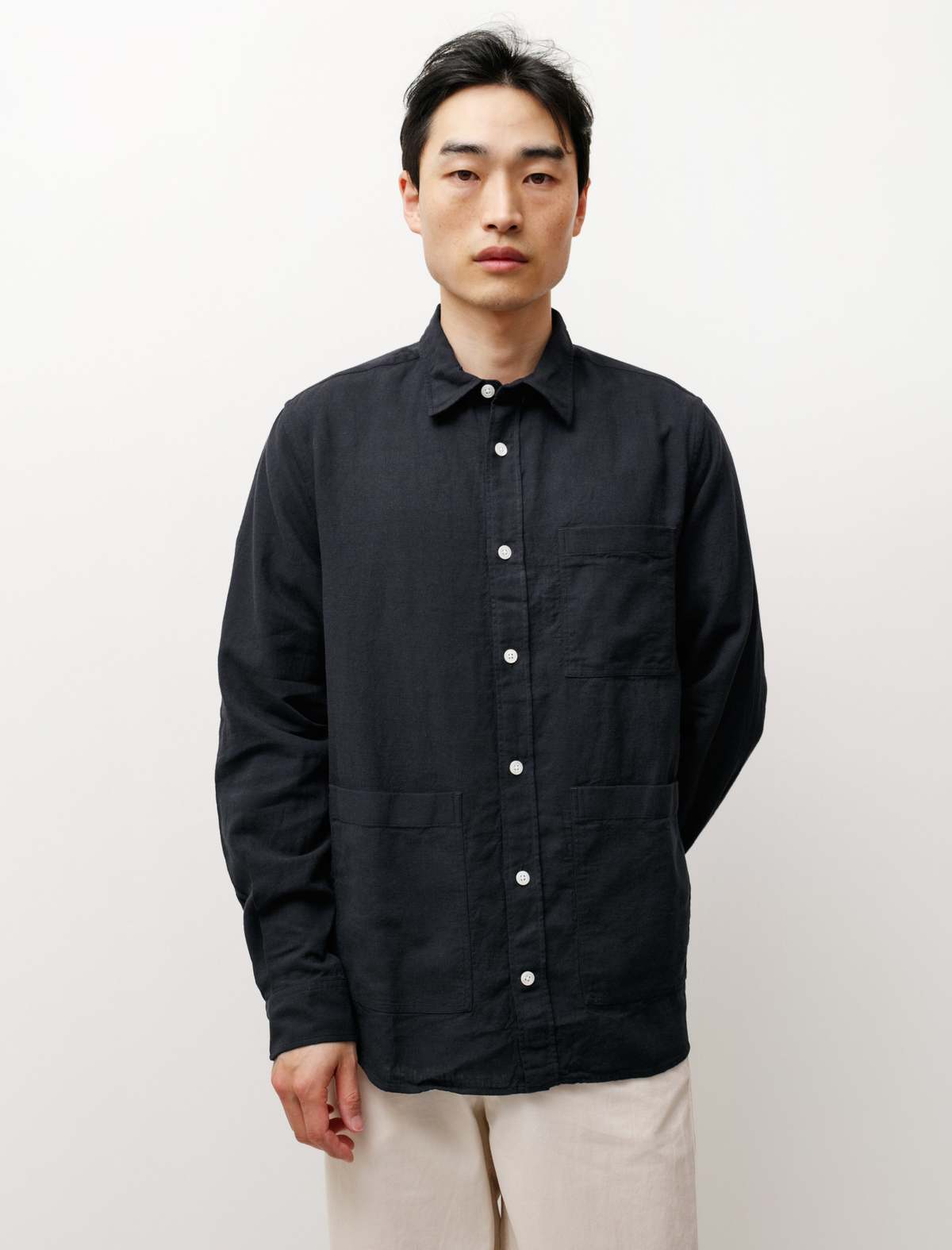 Norse Projects Thorsten Cotton Linen - Dark Navy | Garmentory