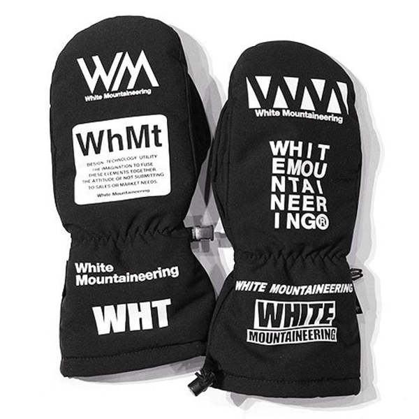 WHITE MOUNTAINEERING Gore Tex WM Logo Randam Printed Mitten - Black ...