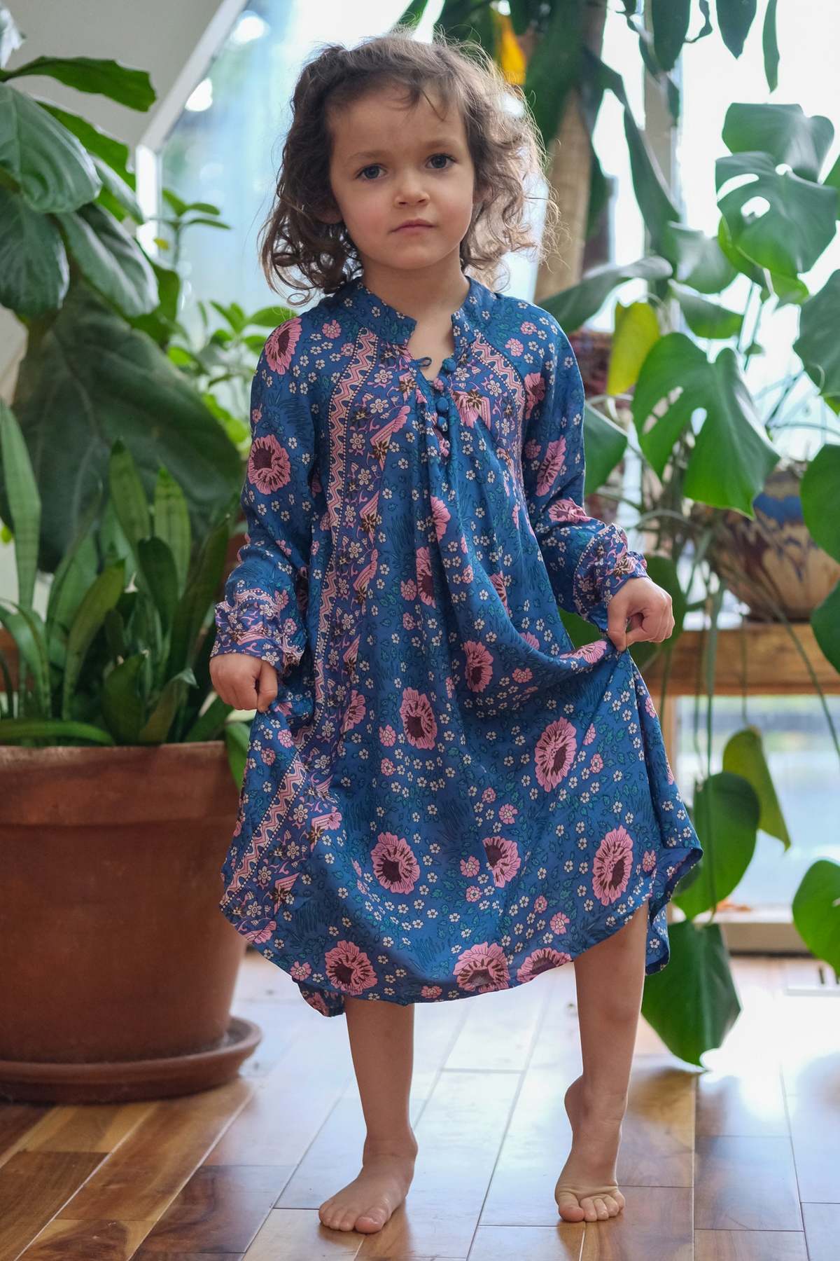 Kids Natalie Martin Fiore Maxi - Vintage Flowers Azure | Garmentory