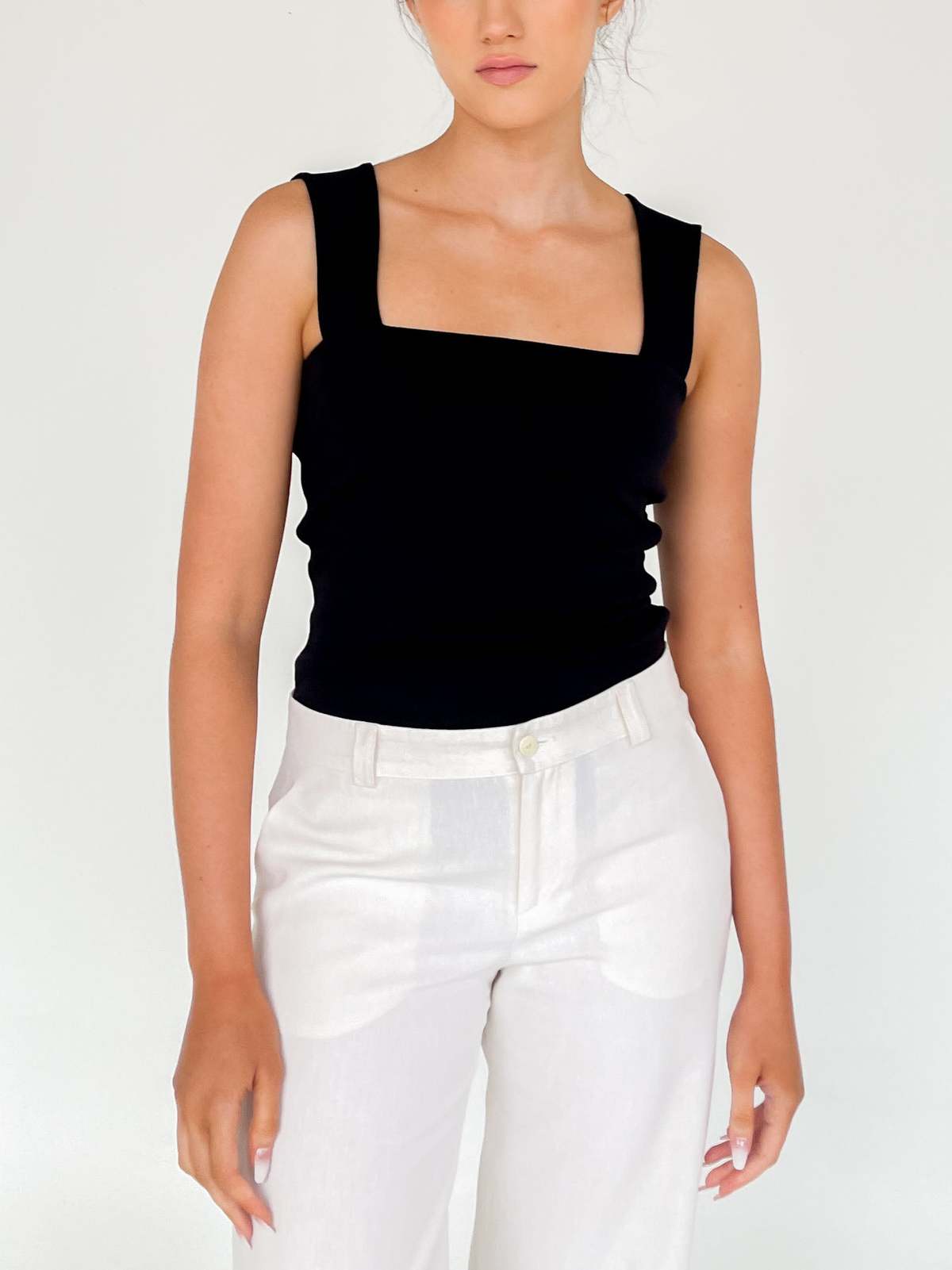 Square Neck Tank - Black | Garmentory