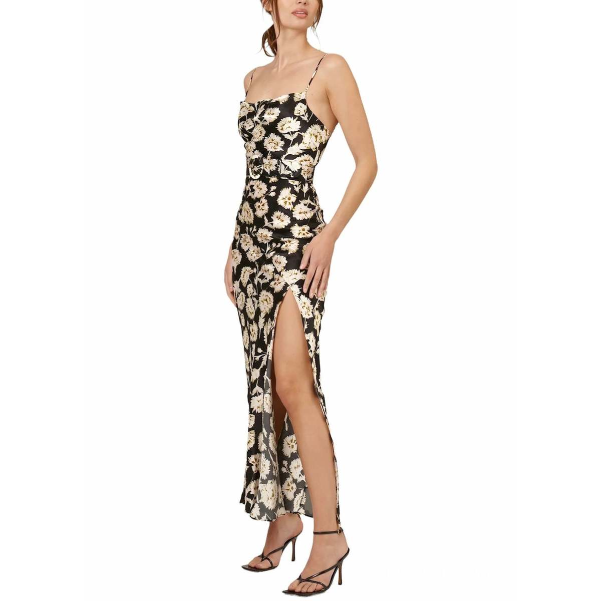 NICHOLAS Simone Cowl Neck Gown dress - Fan Floral | Garmentory