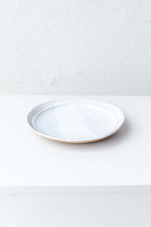 Mt Washington Pottery Fluted Dinner Plate - Glossy White Glaze | Garmentory