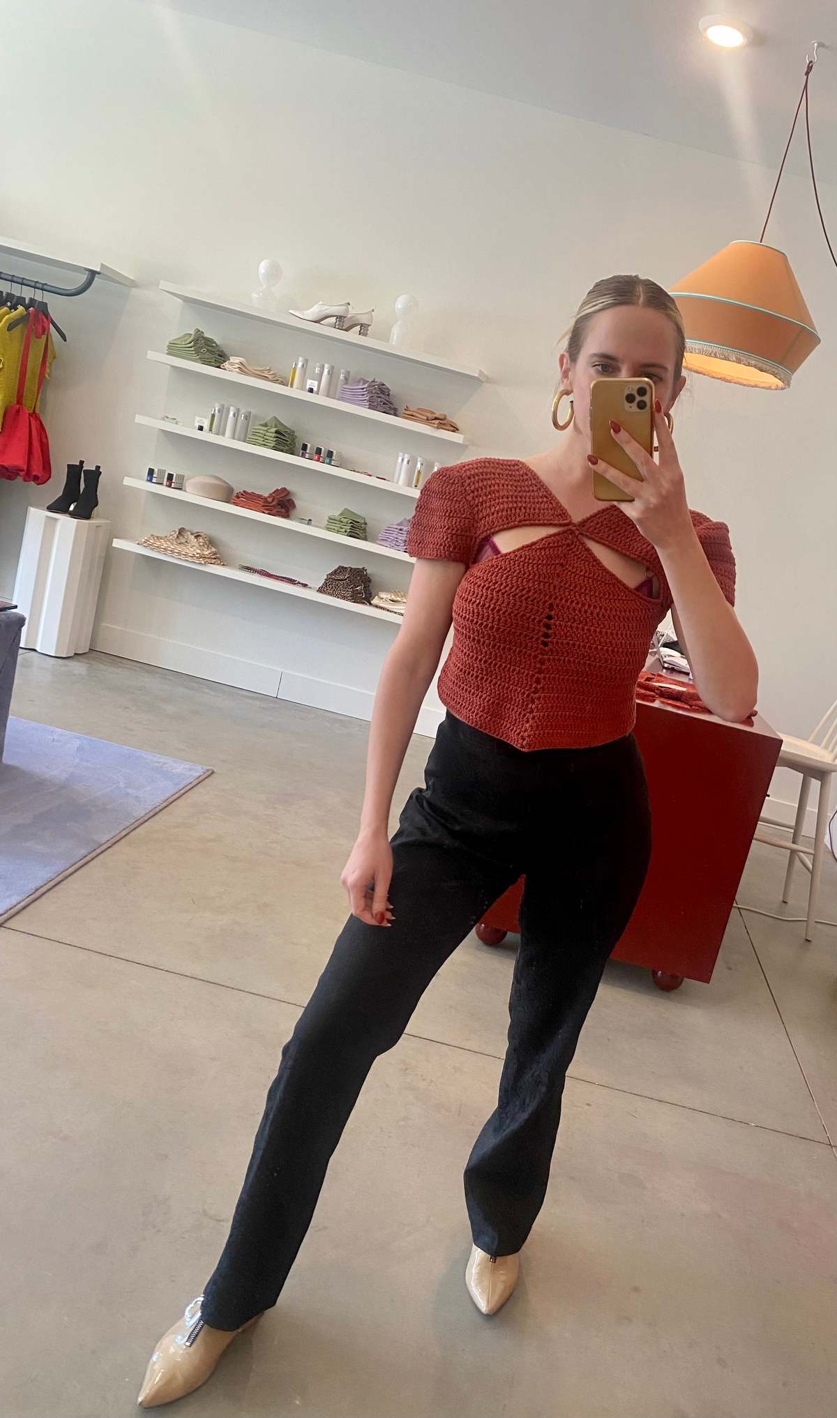 Tach Clothing Lara Crochet Top - Rust | Garmentory