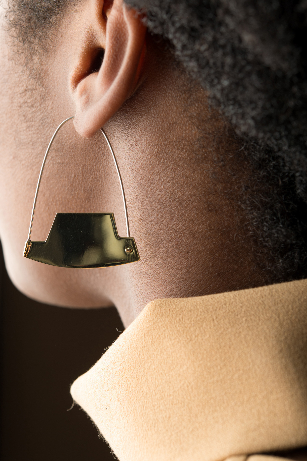 Erin Considine Arch Hoop Earrings In Brass | Garmentory