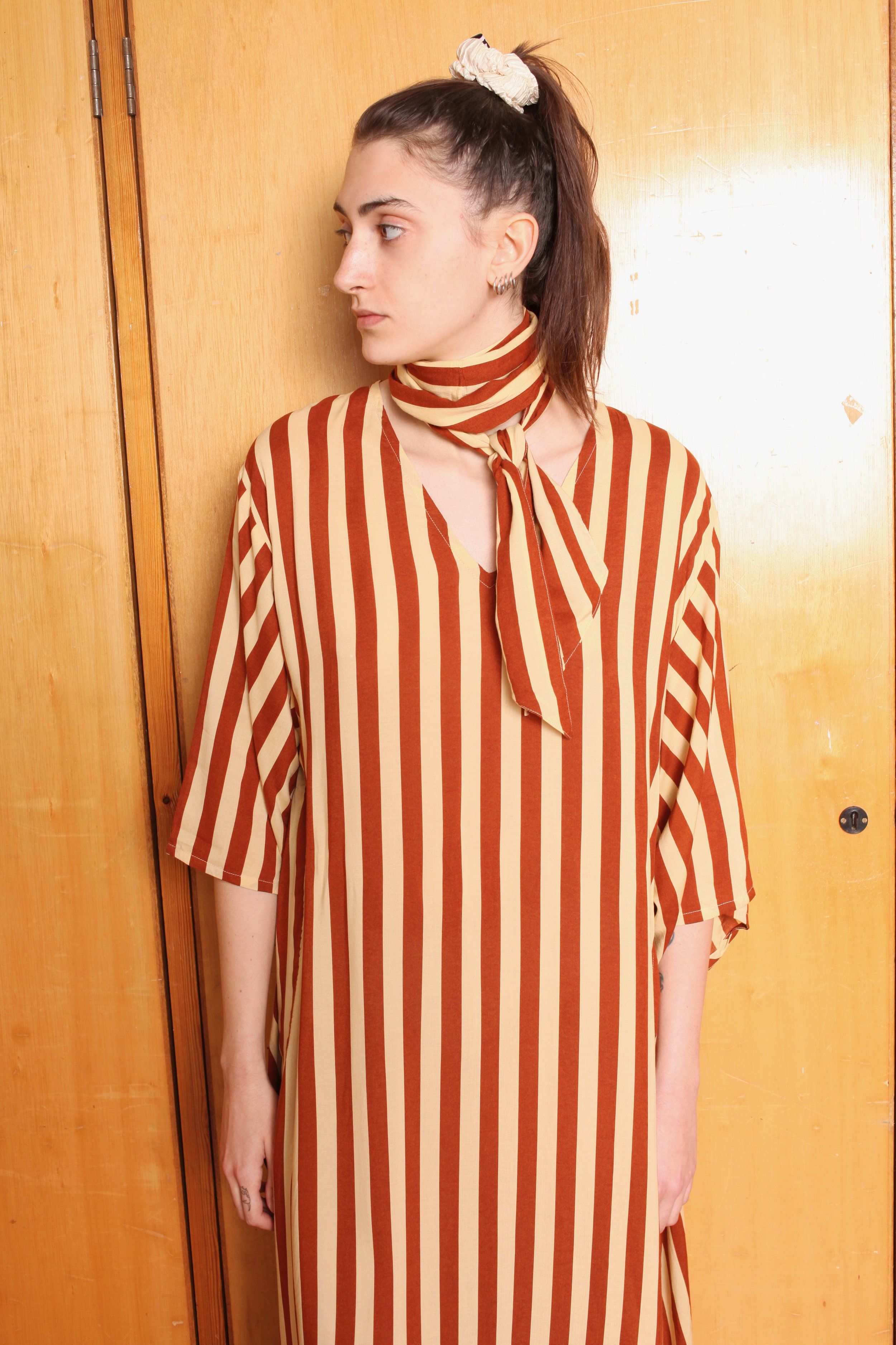 Natalie Martin Marin Dress - Cocoa/Butter Stripe | Garmentory