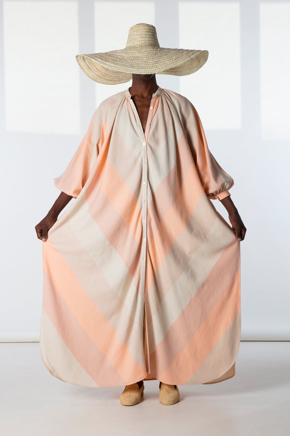 marrakshi life touareg v-neck dress - varied stripe | Garmentory