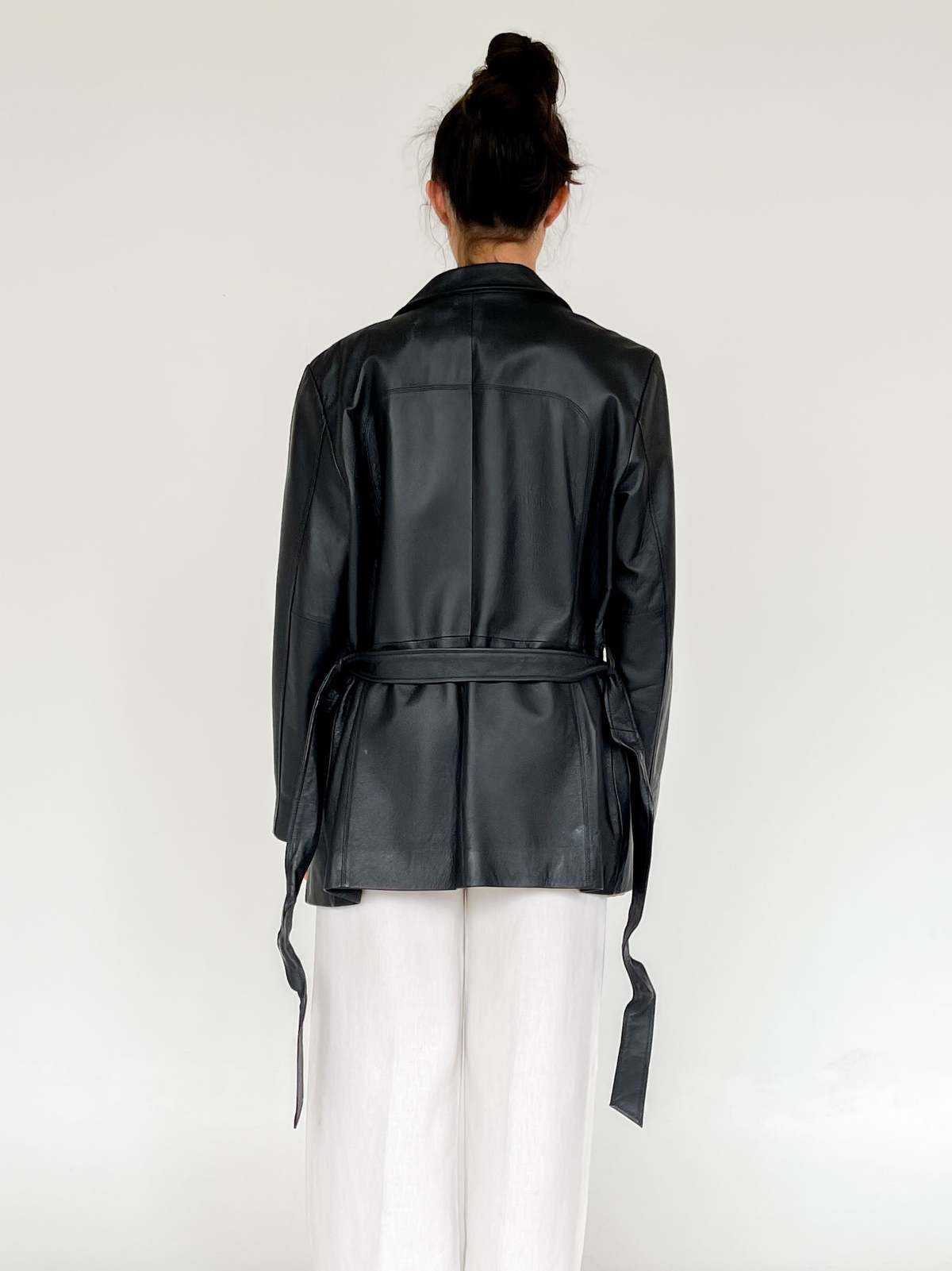 Leather Wrap Jacket - Black | Garmentory