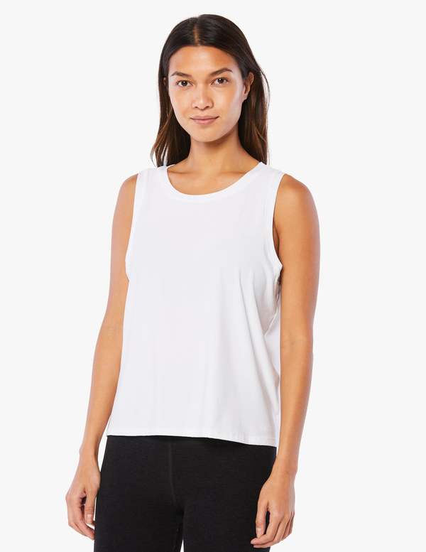 Balanced Muscle Tank in White | Garmentory