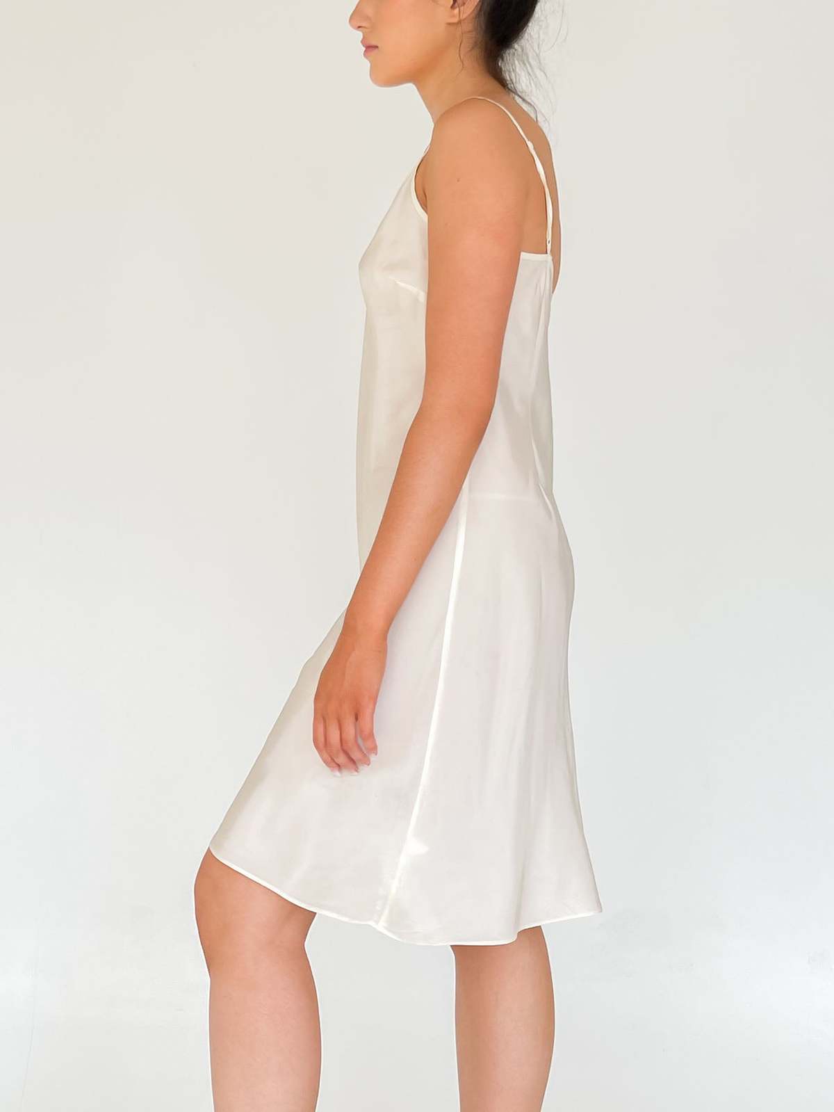 Sheer Shimmery Slip Dress - Ivory | Garmentory