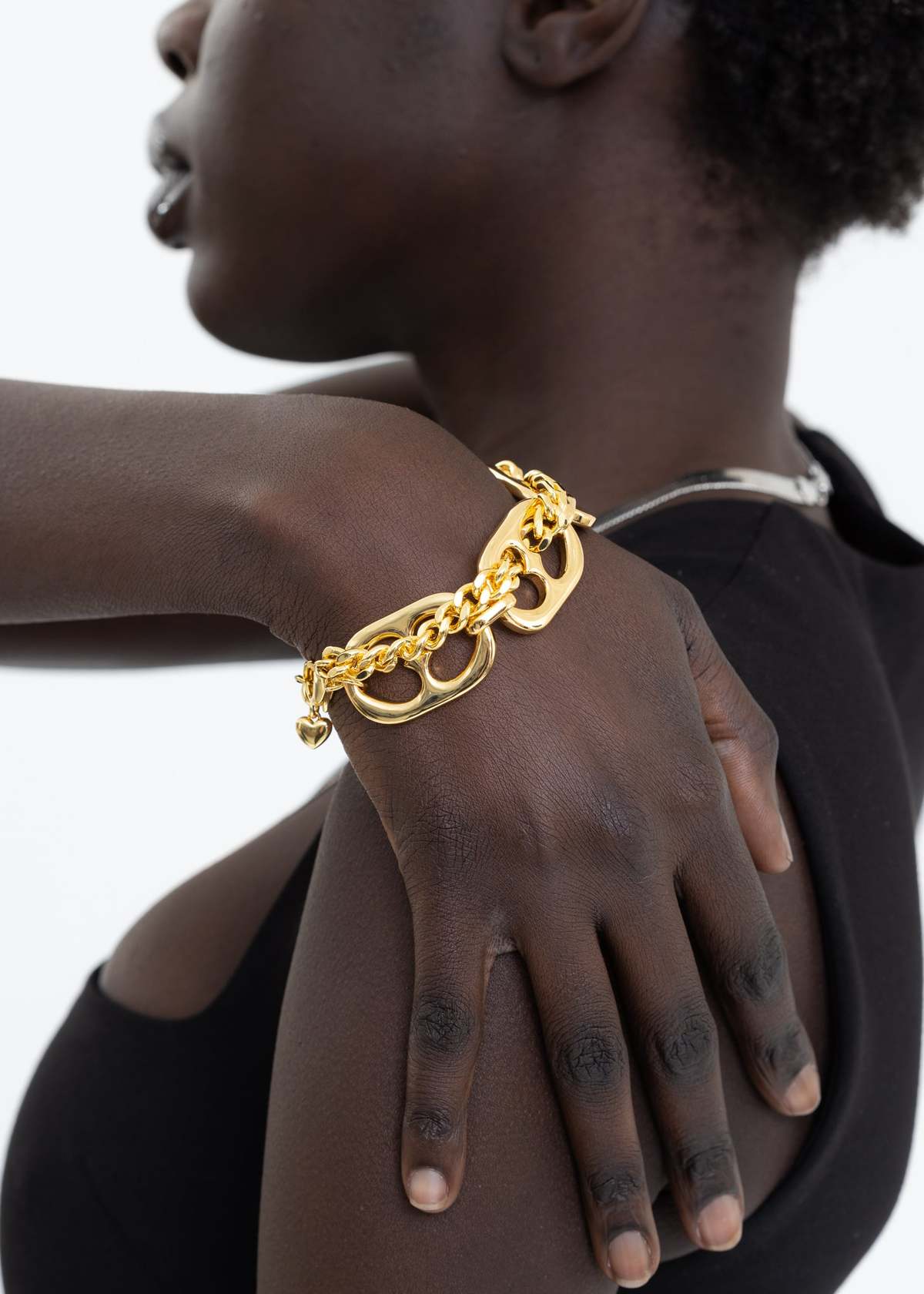 DEPARTMENT Chains And Two Way Hearts Bracelets - Gold | Garmentory