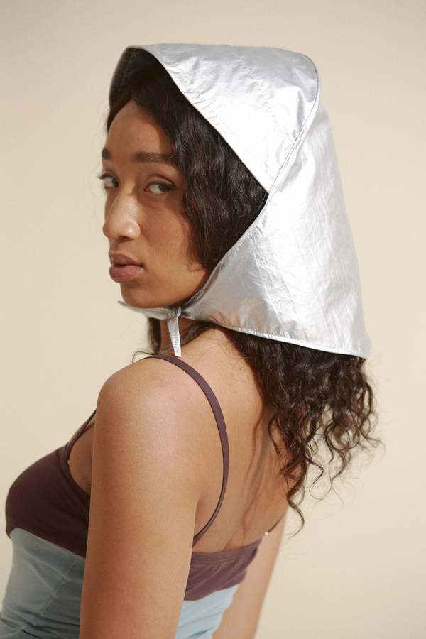 Rain Bonnet in Silver Nylon | Garmentory