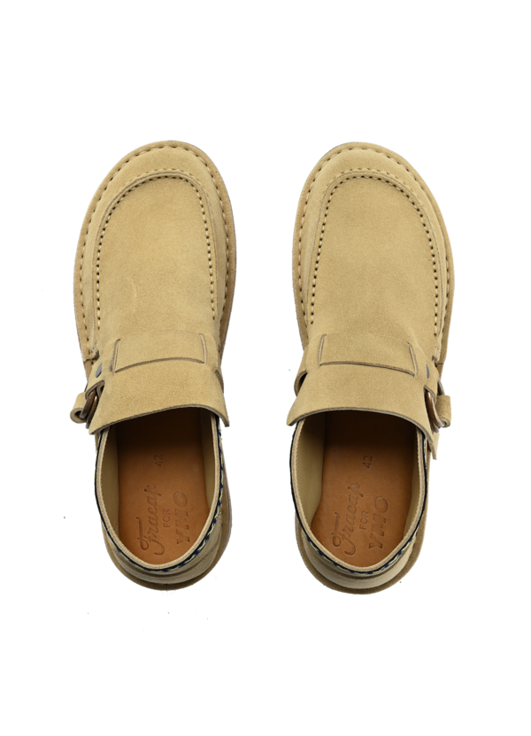 YMC X Fracap alf Suede Buckle Sandals - Beige | Garmentory