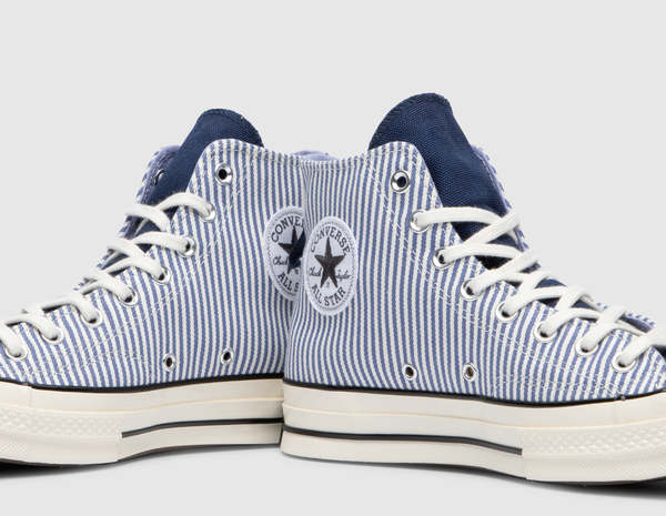Converse Chuck 70 Crafted Stripe Hi Washed Indigo - Egret/Black ...
