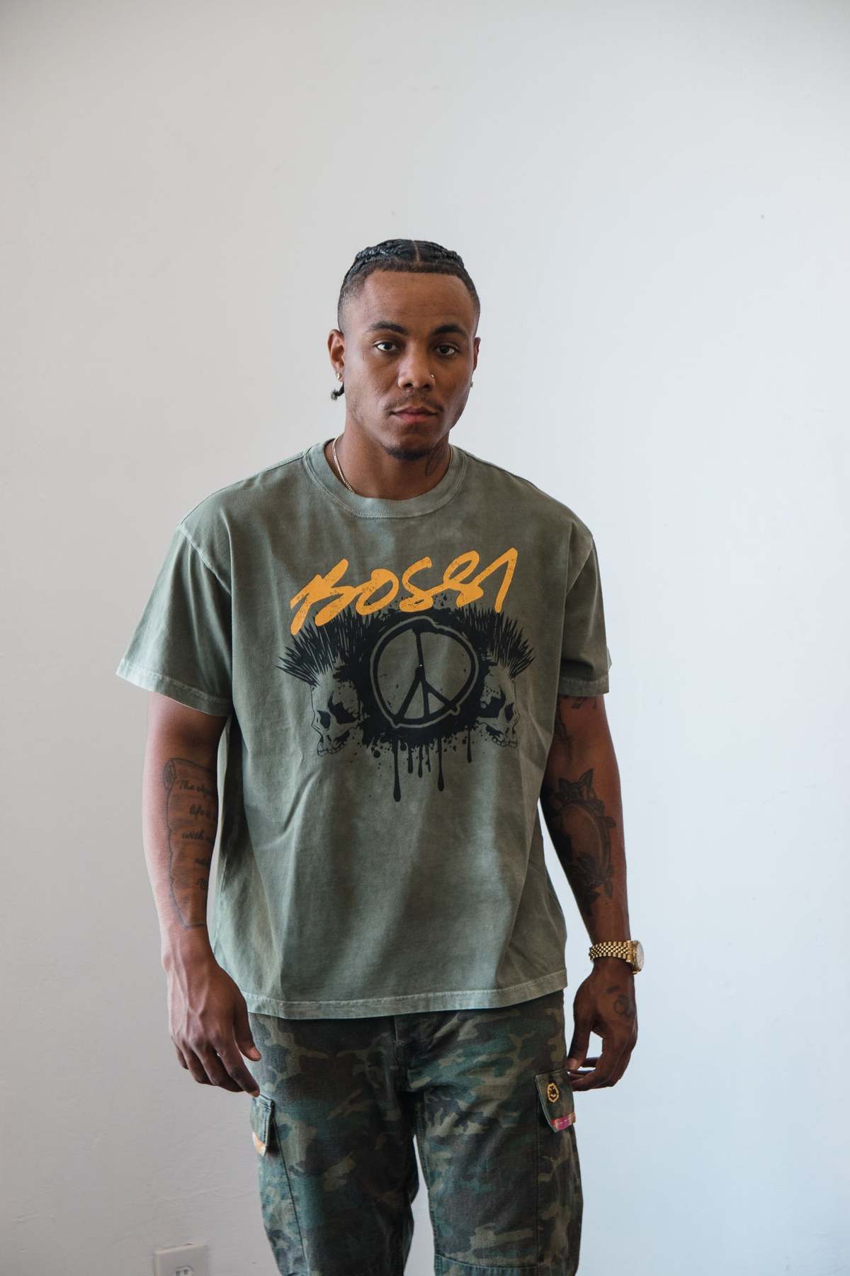 Bossi logo tee - olive | Garmentory