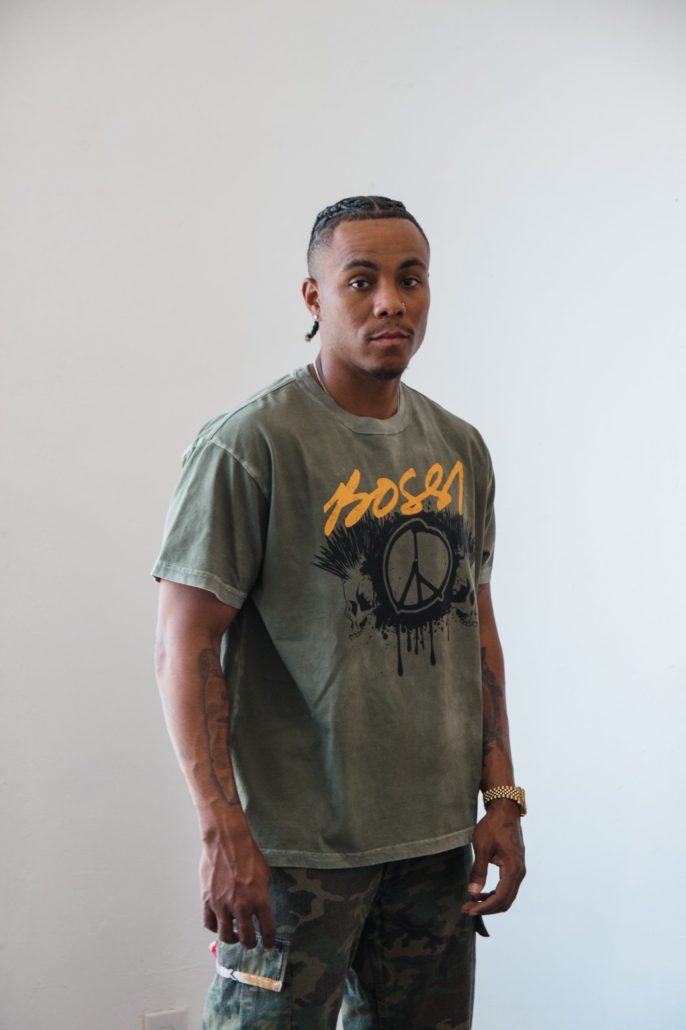 Bossi logo tee - olive | Garmentory