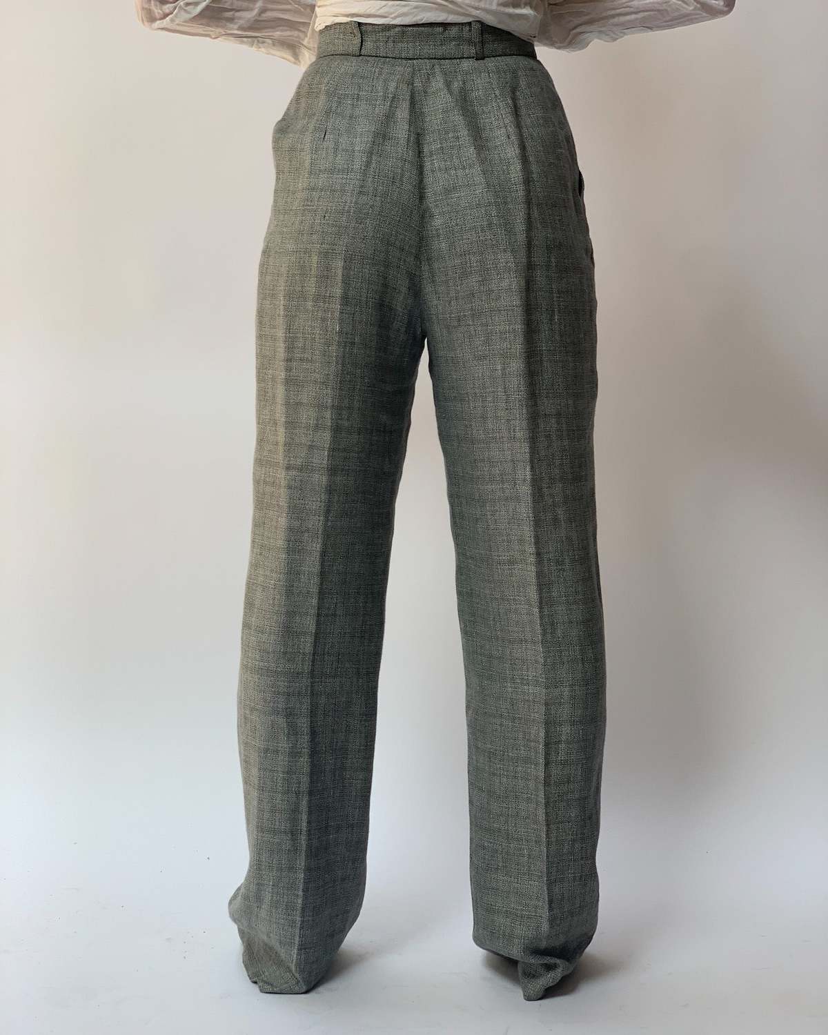 Vintage Woven Linen Pants - Grey | Garmentory