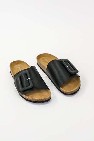 "INTENTIONALLY __________." Clarice Sandal - Black | Garmentory