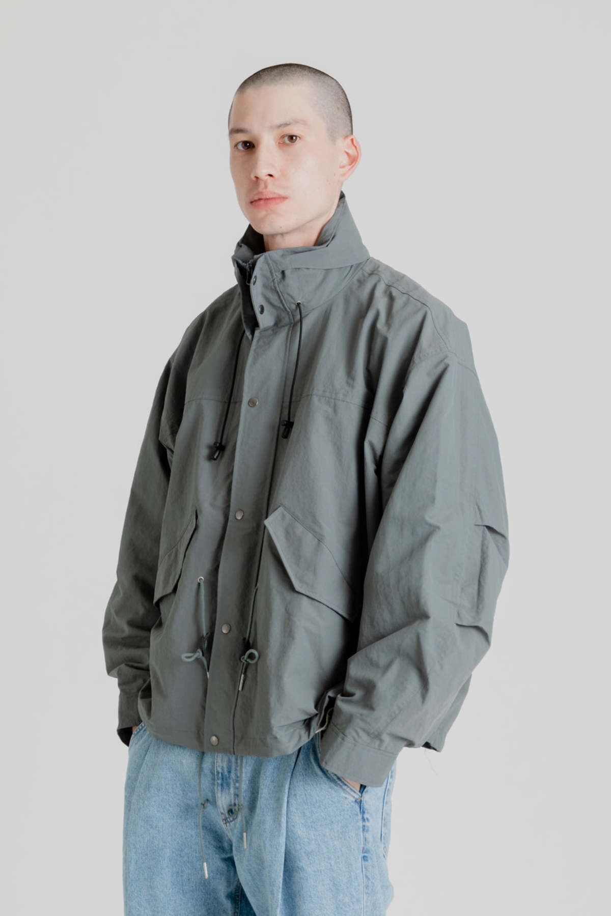 Uniform Bridge Nylon Military Short Jacket - Grey | Garmentory