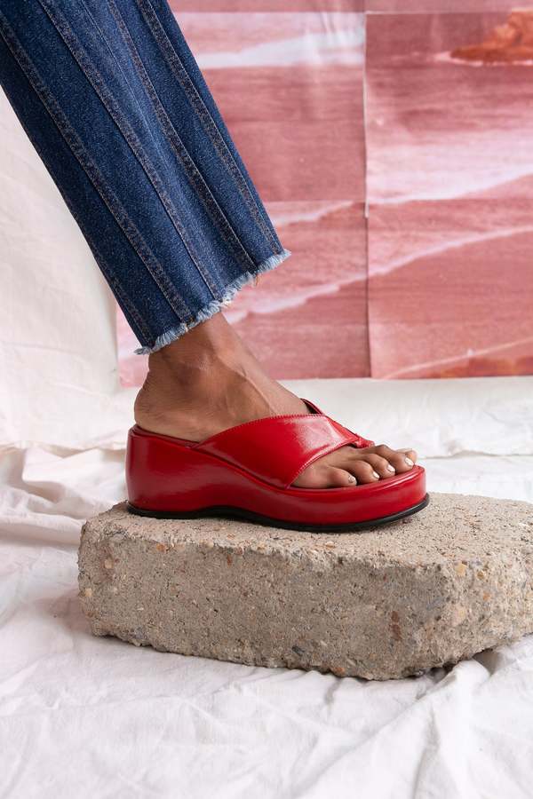 WOLF & GYPSY VINTAGE Juliet Platform Shoe - Red | Garmentory