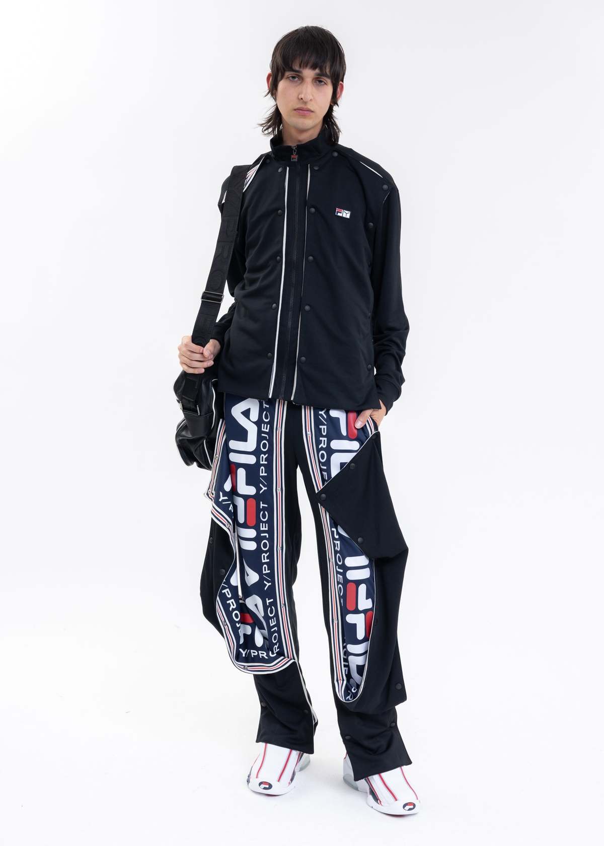 Y/PROJECT X FILA SNAP PANEL Jacket - Black | Garmentory