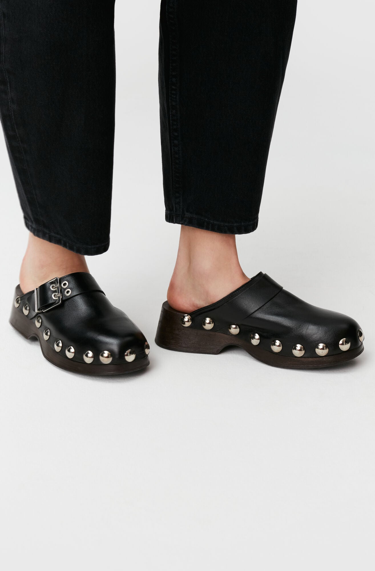 Ganni Studded Leather Clog | Garmentory