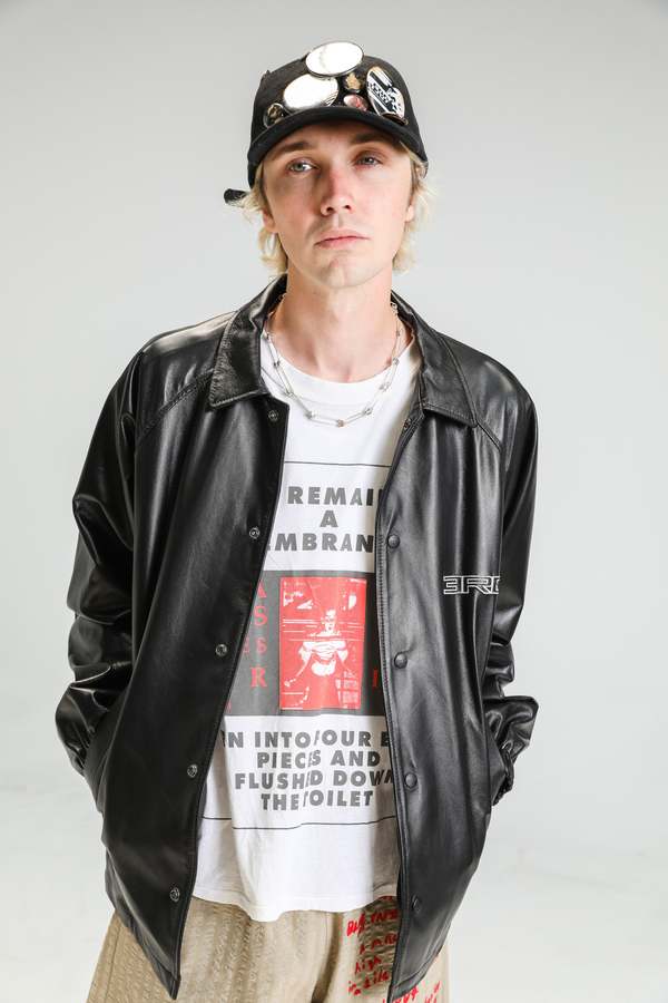 Enfants Riches Deprimes Leather Techno ERD Logo Coaches Jacket - Black ...