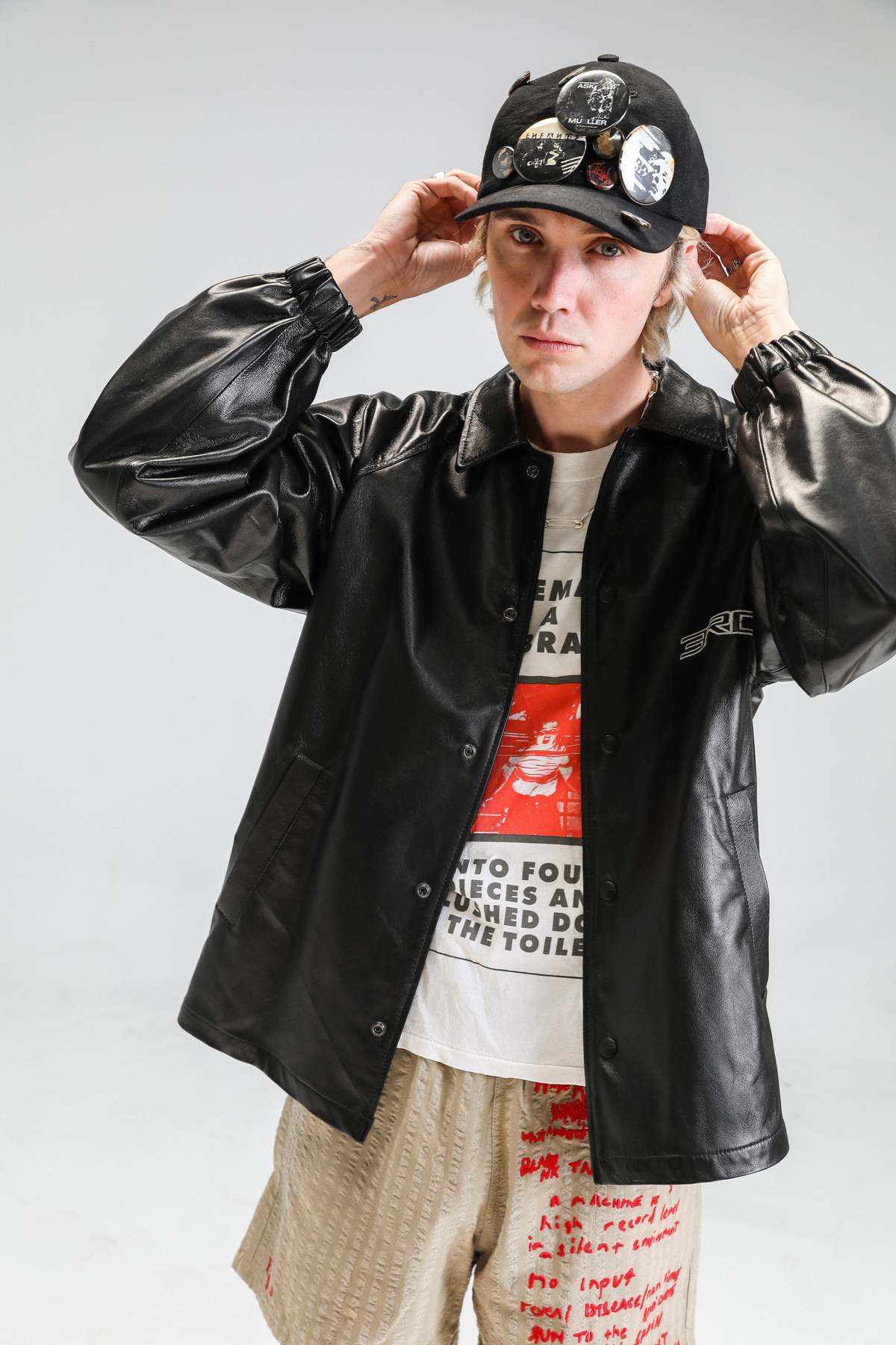 Enfants Riches Deprimes Leather Techno ERD Logo Coaches Jacket - Black ...