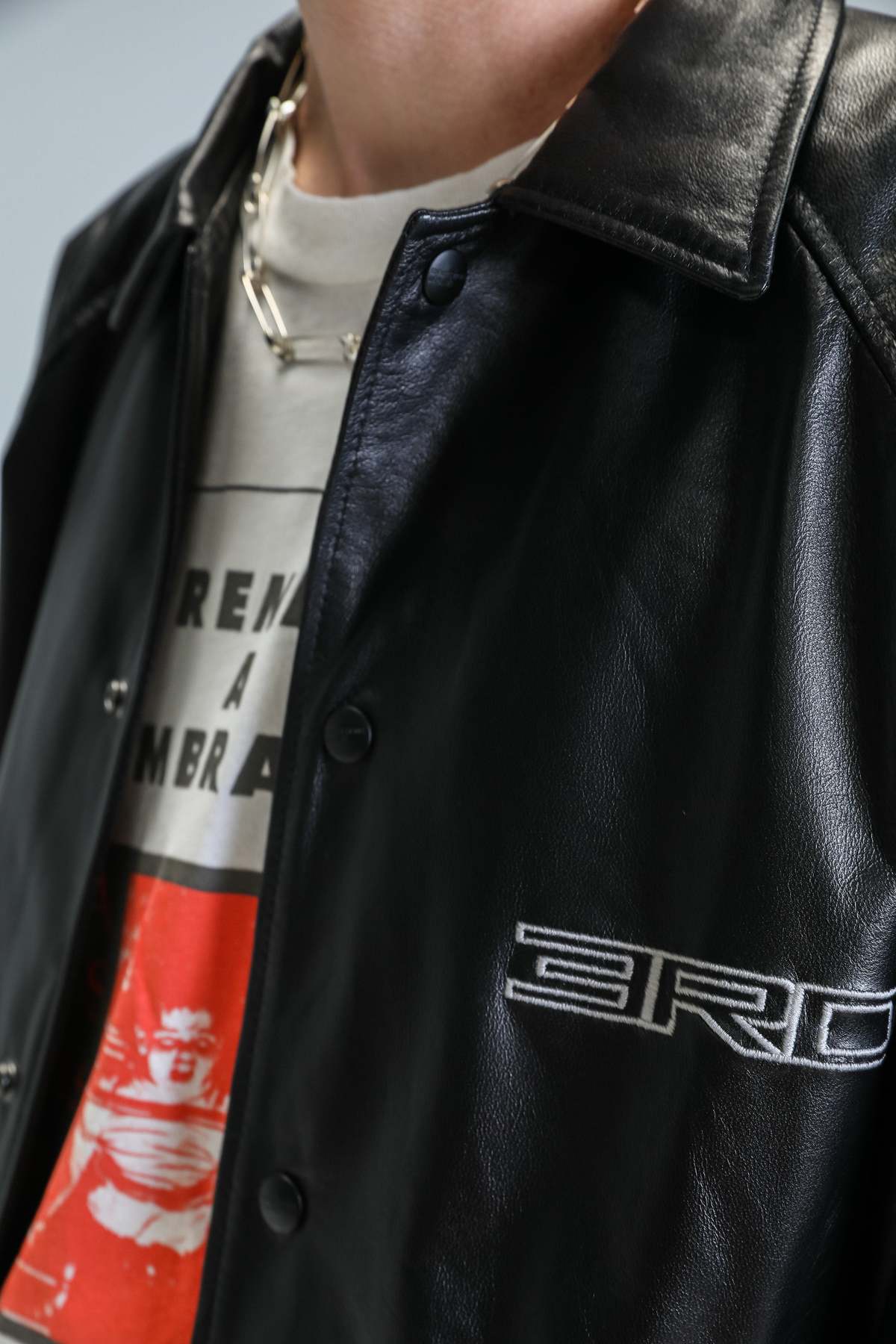 Enfants Riches Deprimes Leather Techno ERD Logo Coaches Jacket - Black ...