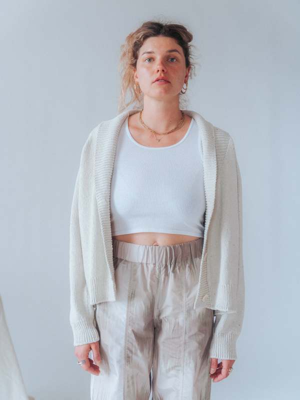 Cordera Heather Cotton Cardigan - Natural | Garmentory